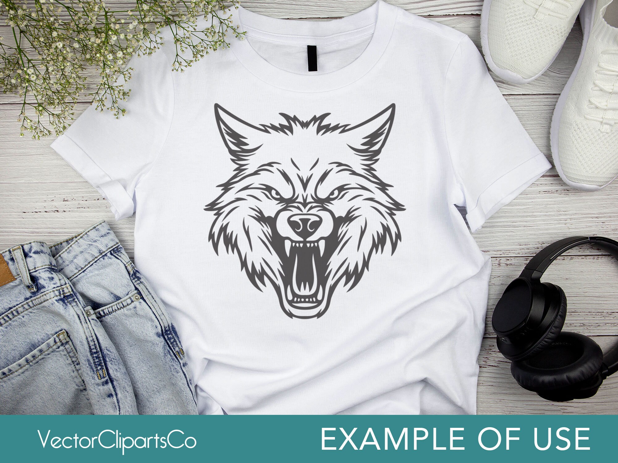 Angry Wolf Head SVG, Png Clipart, Snarling Wolf Vector Laser Cut File ...
