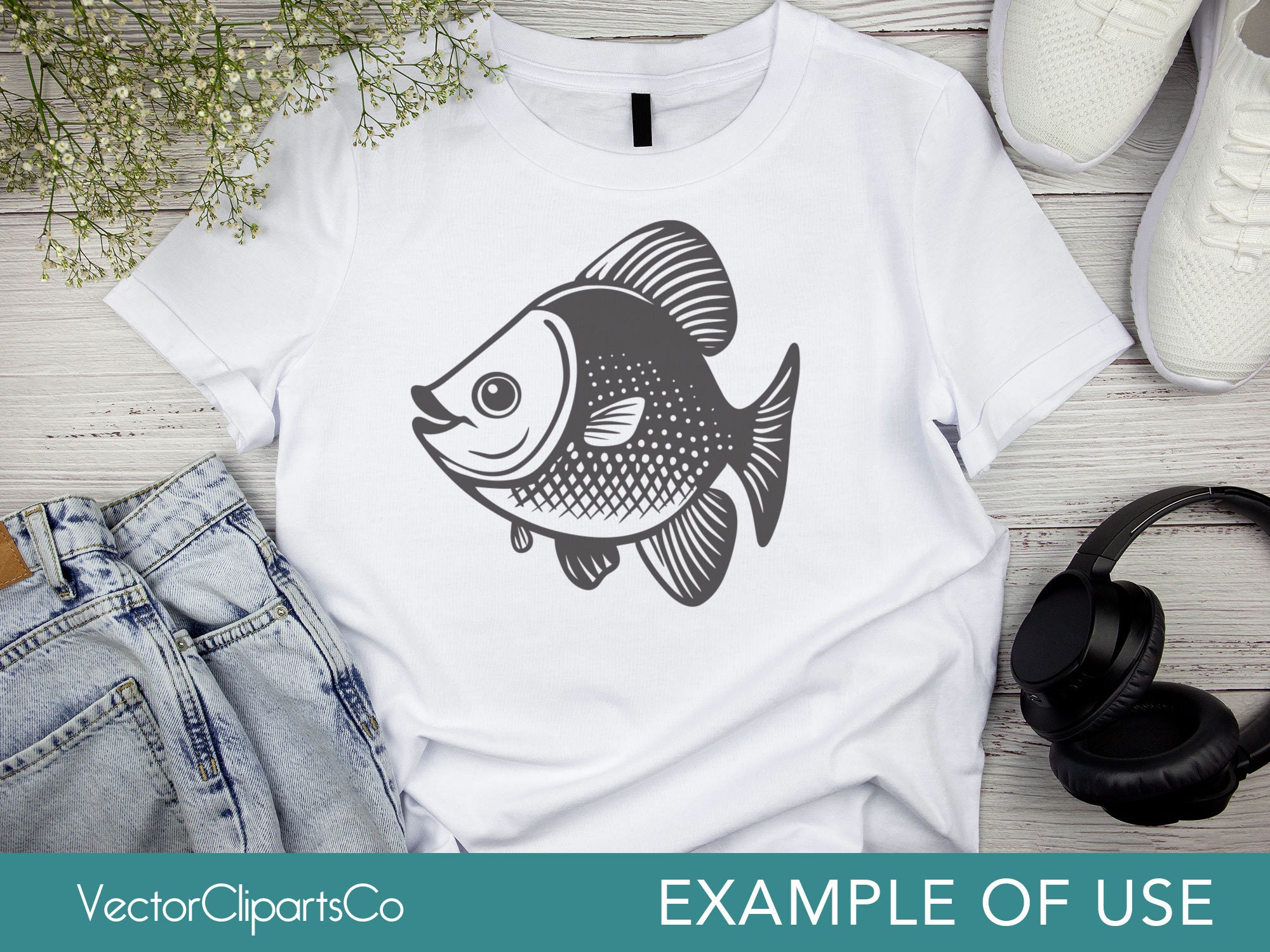 Happy Fish SVG, Cute Fish Clipart, Vector Cut File, Commercial Use ...