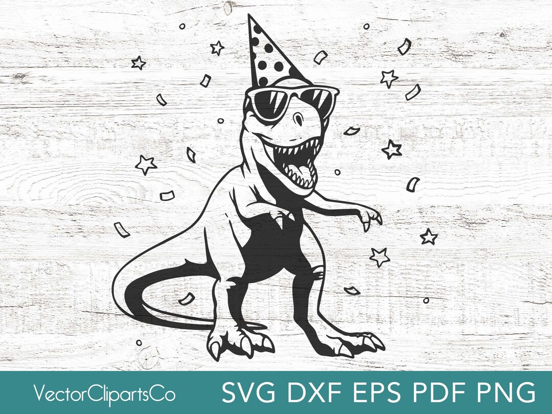 Party T-Rex SVG T-Rex Party PNG Geburtstag Dinosaurier - Etsy.de