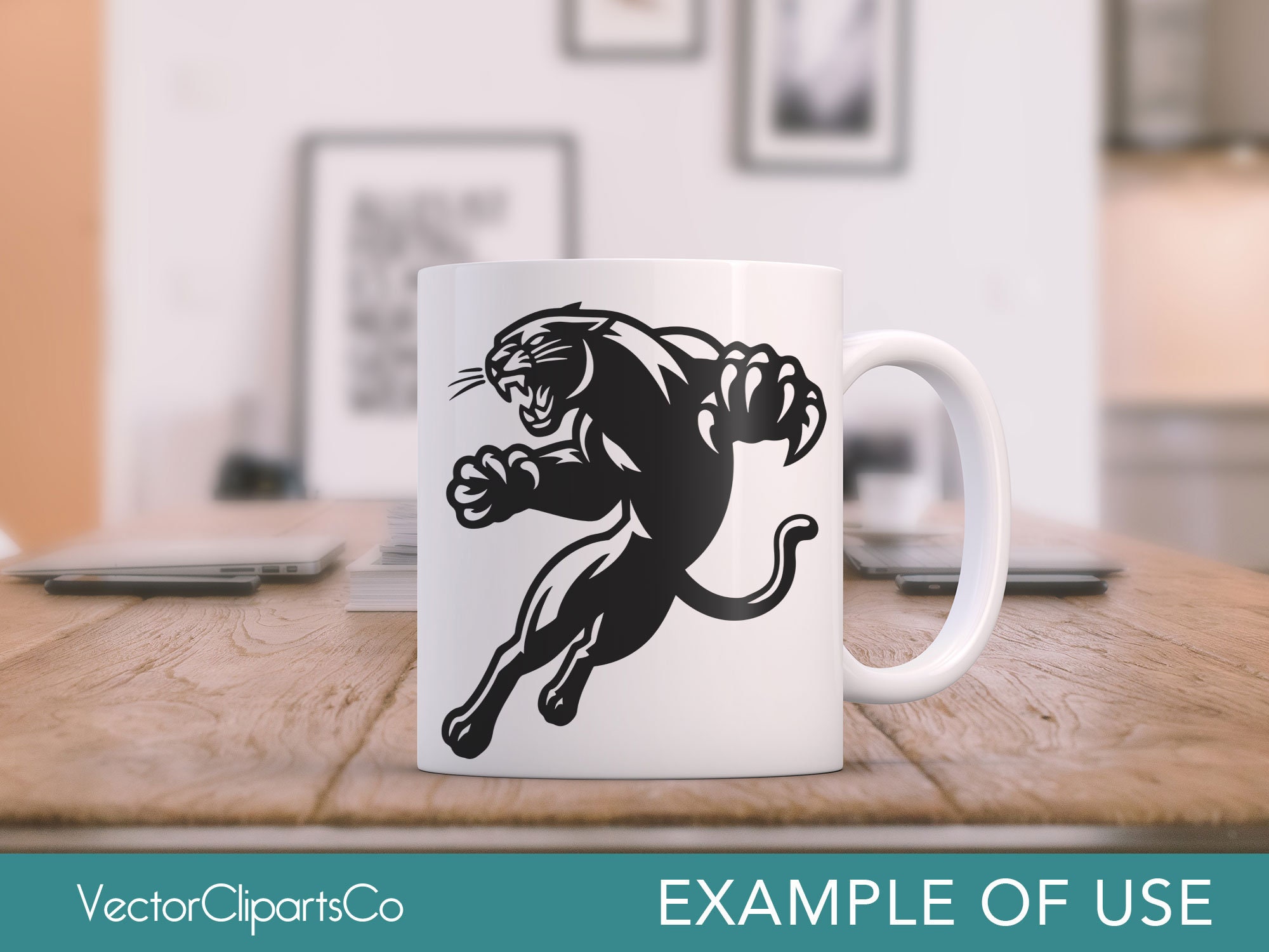 Leaping Panther SVG, Vector Panther Clipart Cut File, Sports Team Logo ...