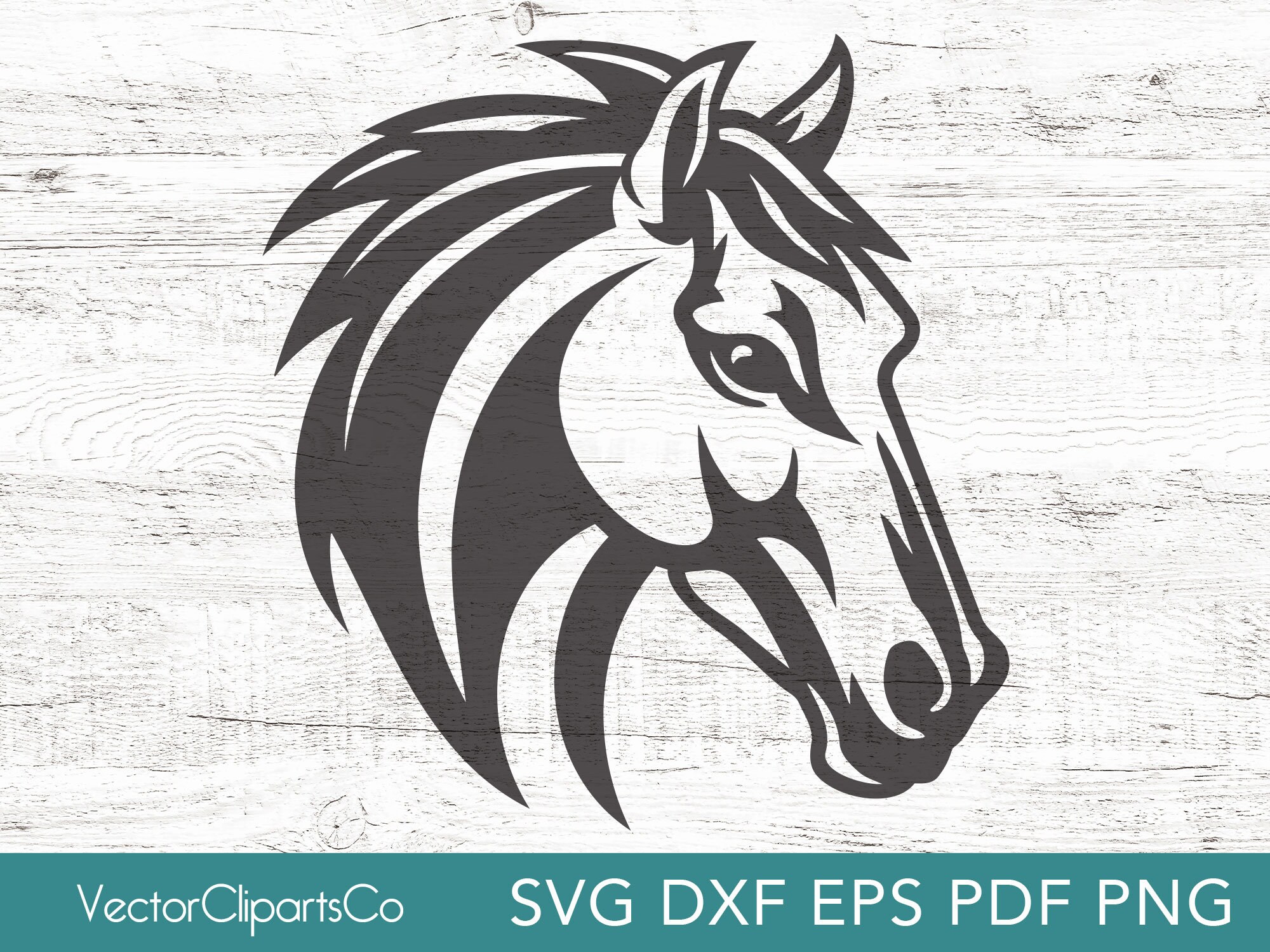 Horse Head SVG, Sports Team Mascot Design, Equestrian Clipart for Laser ...