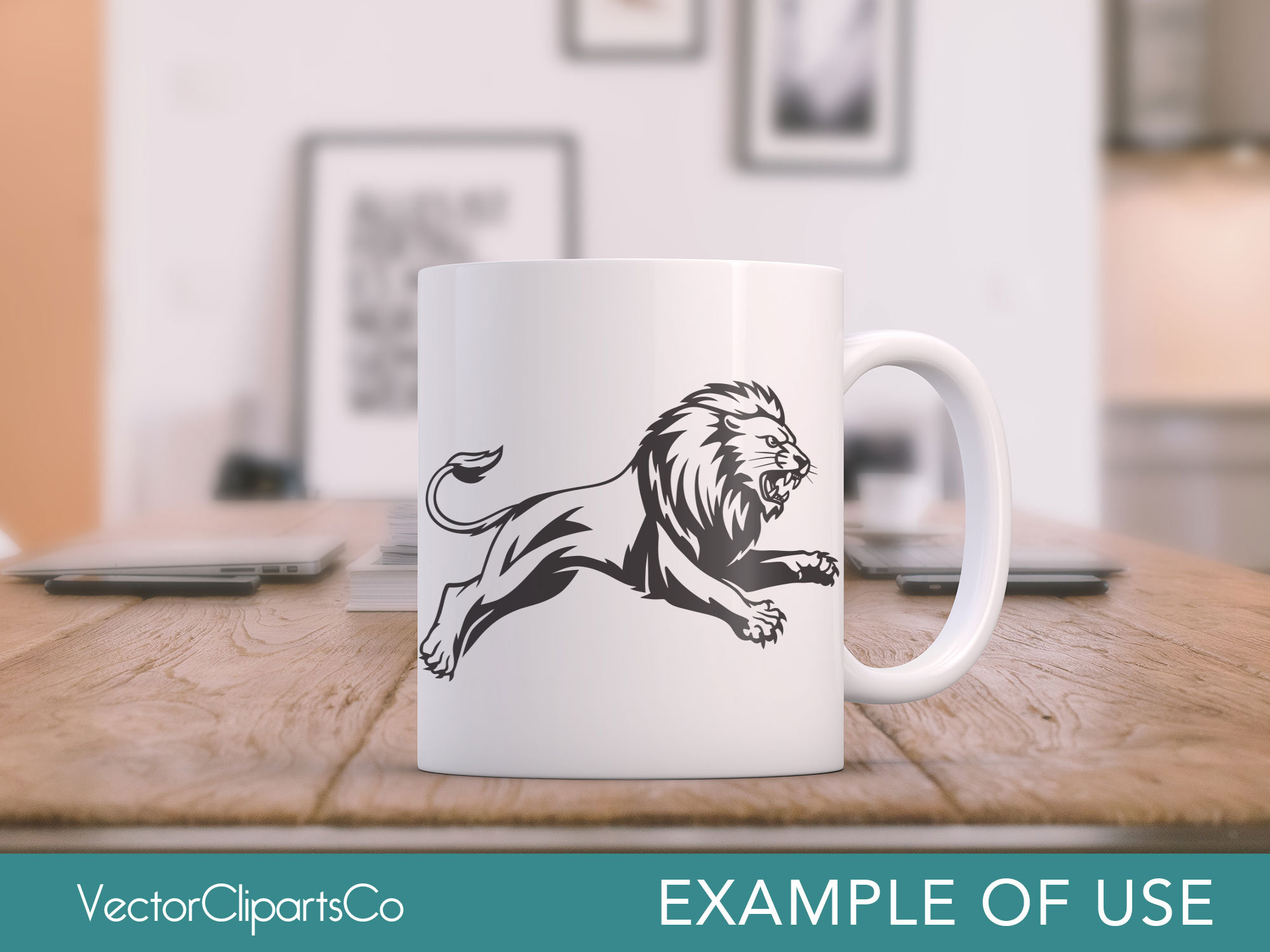 Leaping Lion SVG, Vector Lion Clipart Cut File, Sports Team Logo, Lion ...