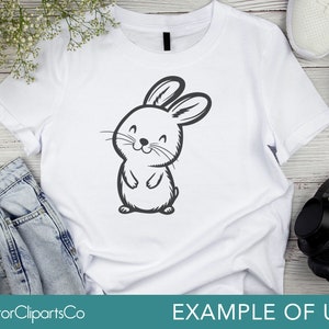Cute Rabbit SVG File for DIY Crafts, Smiling Cartoon Bunny SVG, Perfect ...