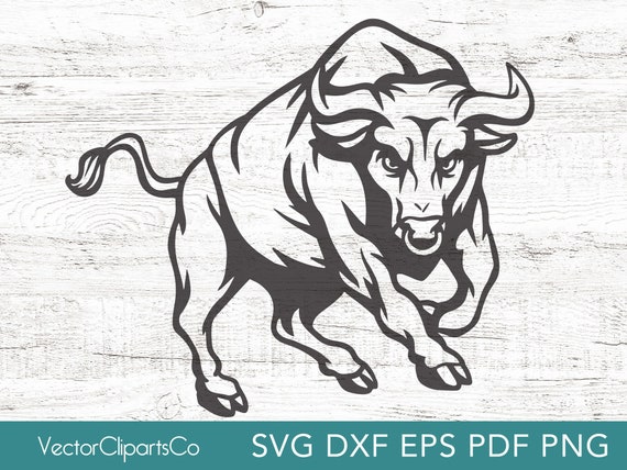 Charging Bull Clipart Charging Bull Menacing Head PNG Images | EPS