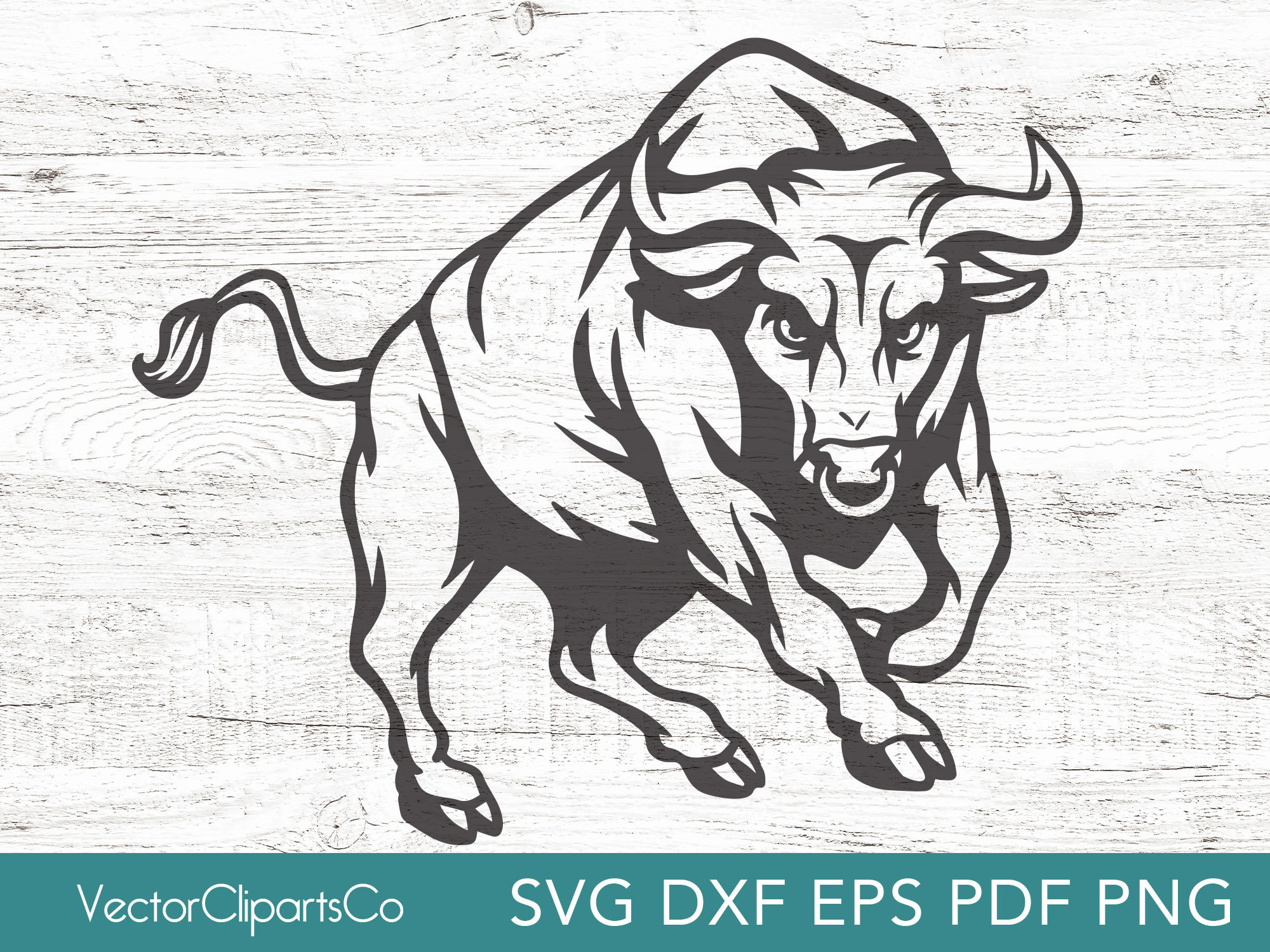 Charging Bull SVG, PNG Clipart, Fierce Angry Bull Vector Cut File, Dxf ...