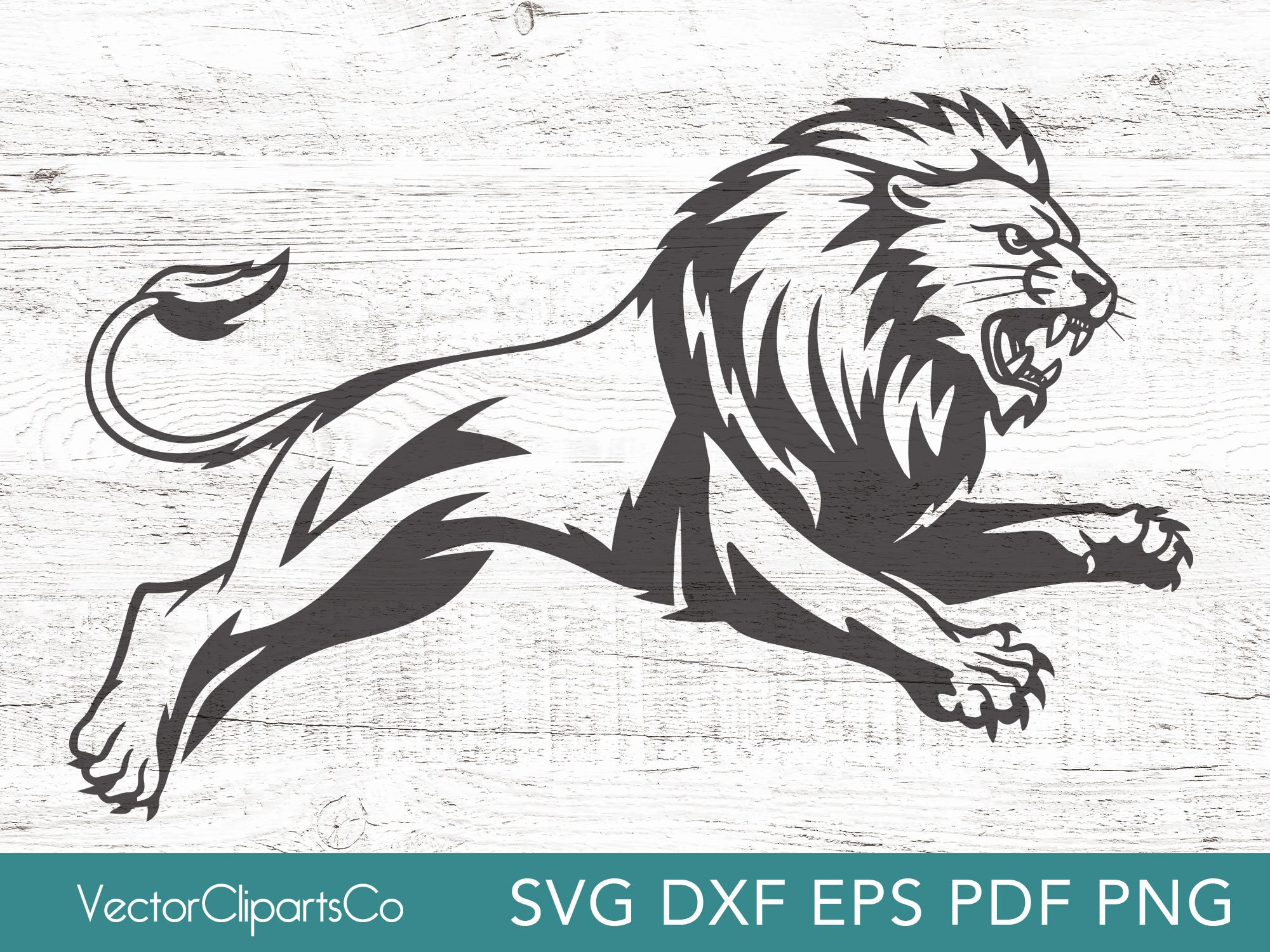 Leaping Lion SVG, Vector Lion Clipart Cut File, Sports Team Logo, Lion ...