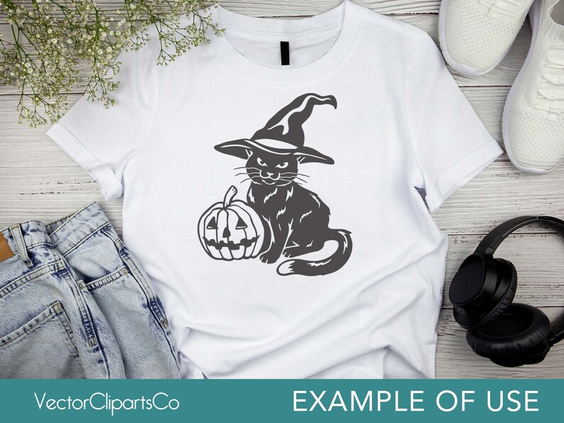 Spooky Cat Svg, Halloween Cat SVG Clipart, Halloween Png, Vector Cricut ...