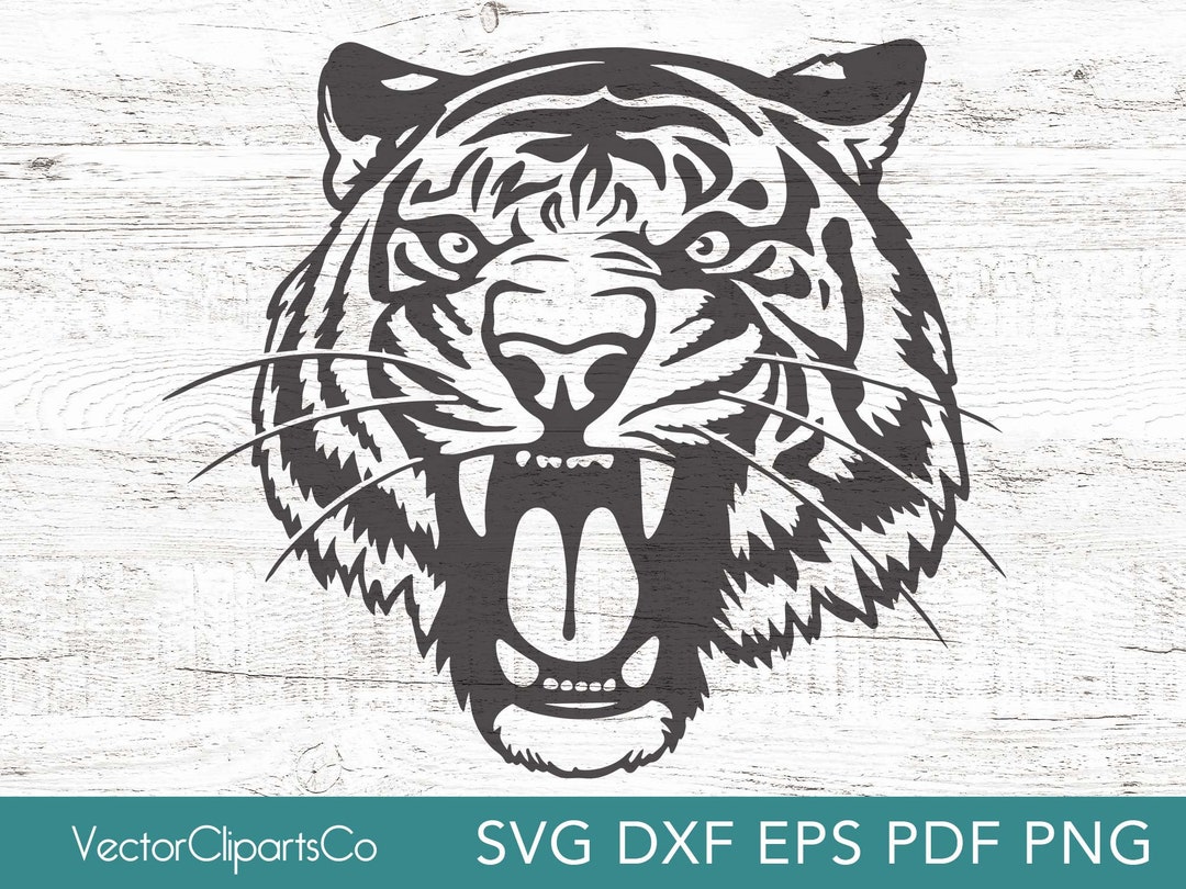Tiger Svg, Roaring Tiger Clipart, Tiger Png, Vector Cut File, Tiger ...