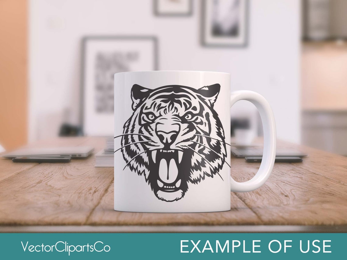 Tiger Svg, Roaring Tiger Clipart, Tiger Png, Vector Cut File, Tiger ...