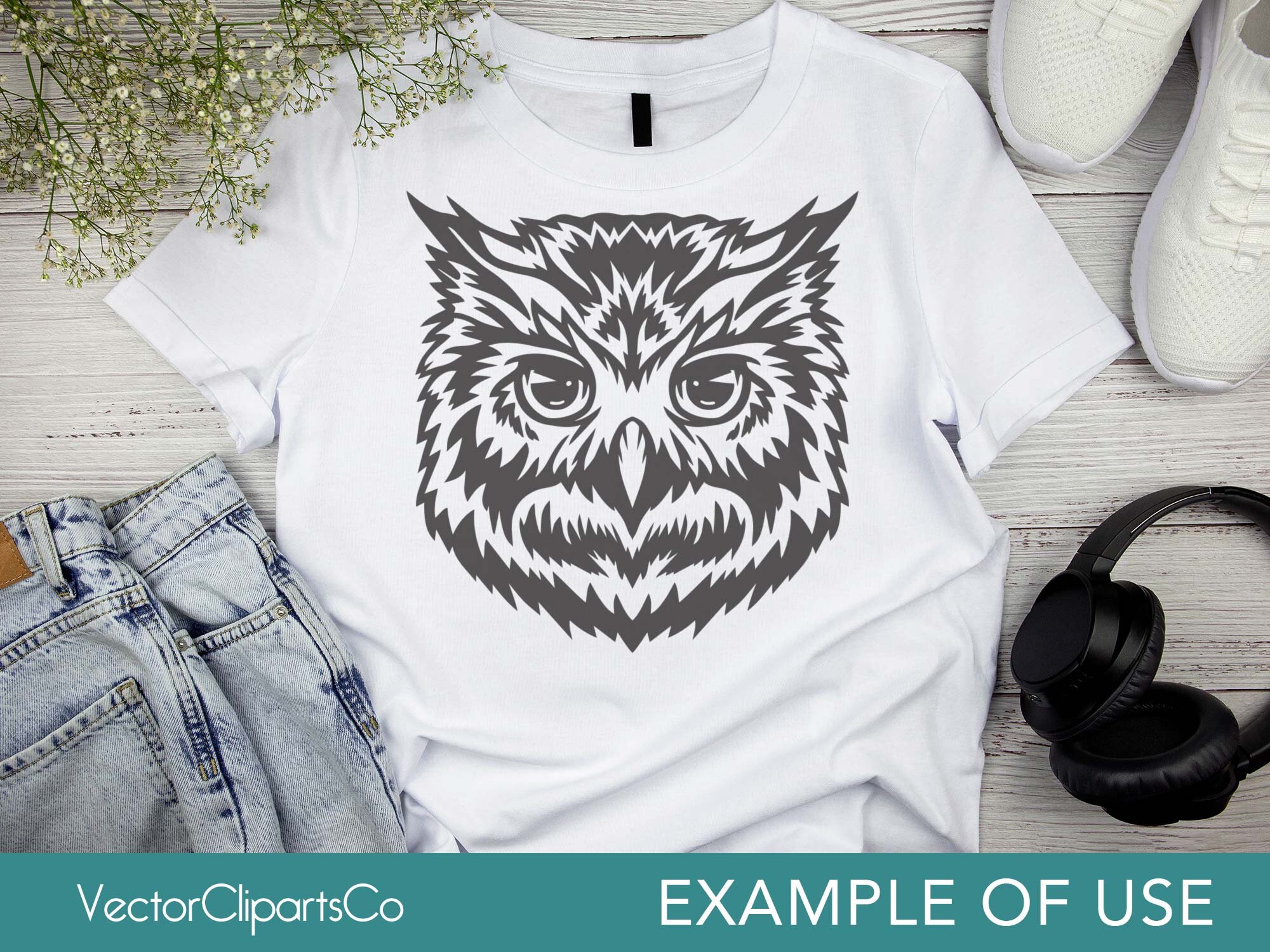 Owl Svg, Owl Head Clipart, Owl Png, Vector Cut File, Owl Face ...
