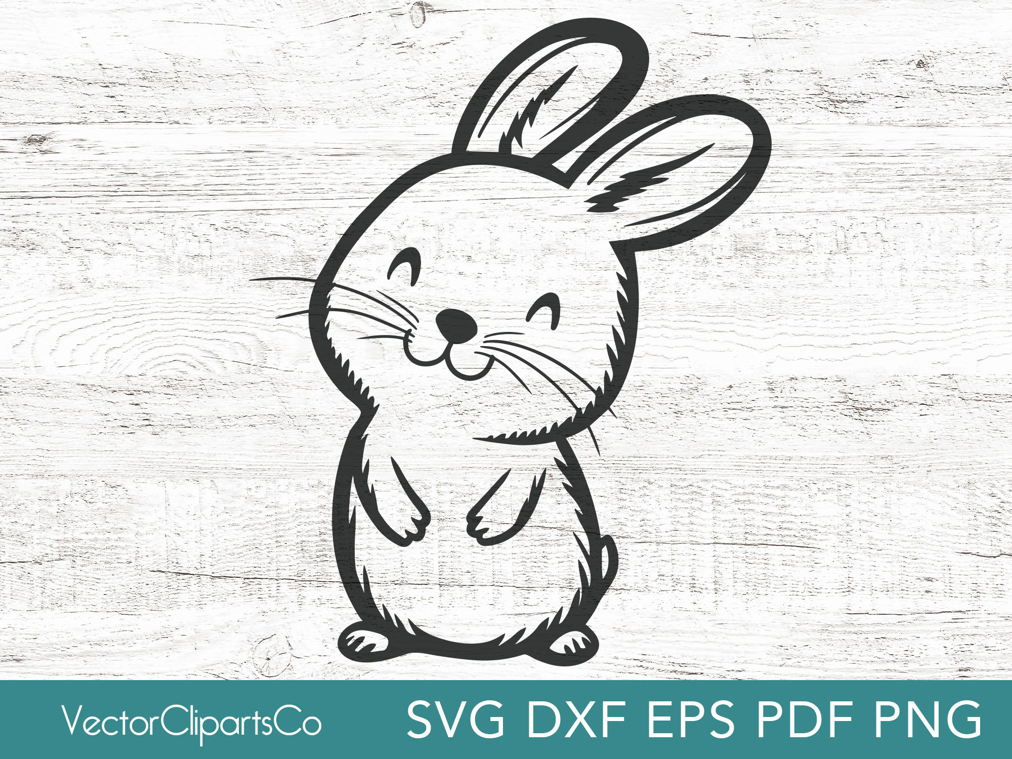 Cute Rabbit SVG File for DIY Crafts, Smiling Cartoon Bunny SVG, Perfect ...