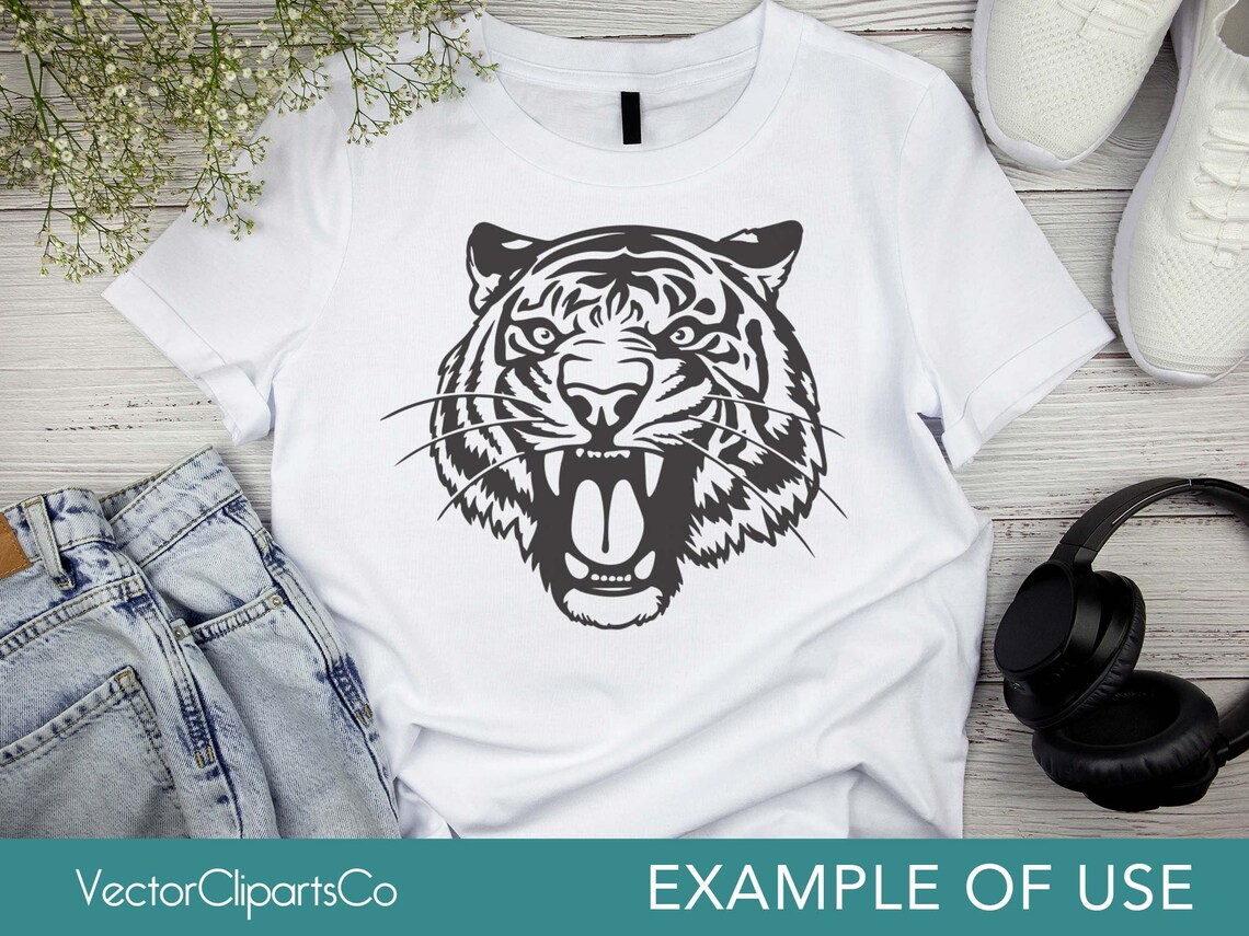 Tiger Svg, Roaring Tiger Clipart, Tiger Png, Vector Cut File, Tiger ...