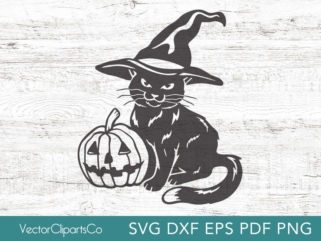 Spooky Cat Svg, Halloween Cat SVG Clipart, Halloween Png, Vector Cricut ...