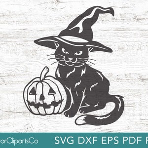 Spooky Cat Svg, Halloween Cat SVG Clipart, Halloween Png, Vector Cricut ...