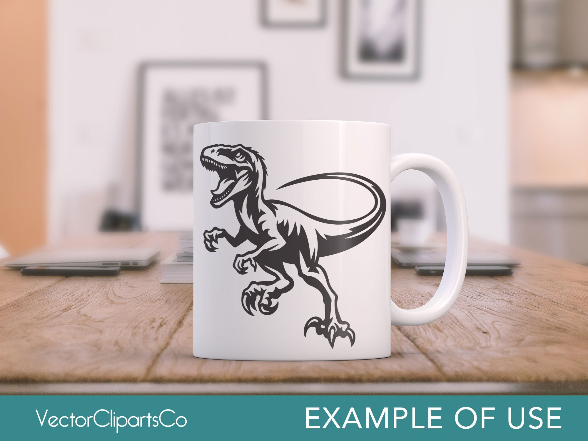 Angry Raptor SVG, Cool Aggressive Dinosaur Clipart, Vector Cut File ...