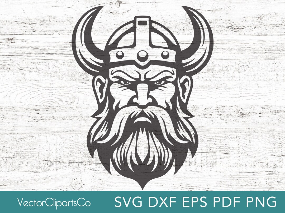 Angry Viking Head SVG, Viking Face Clipart Vector Cut File, Norse ...