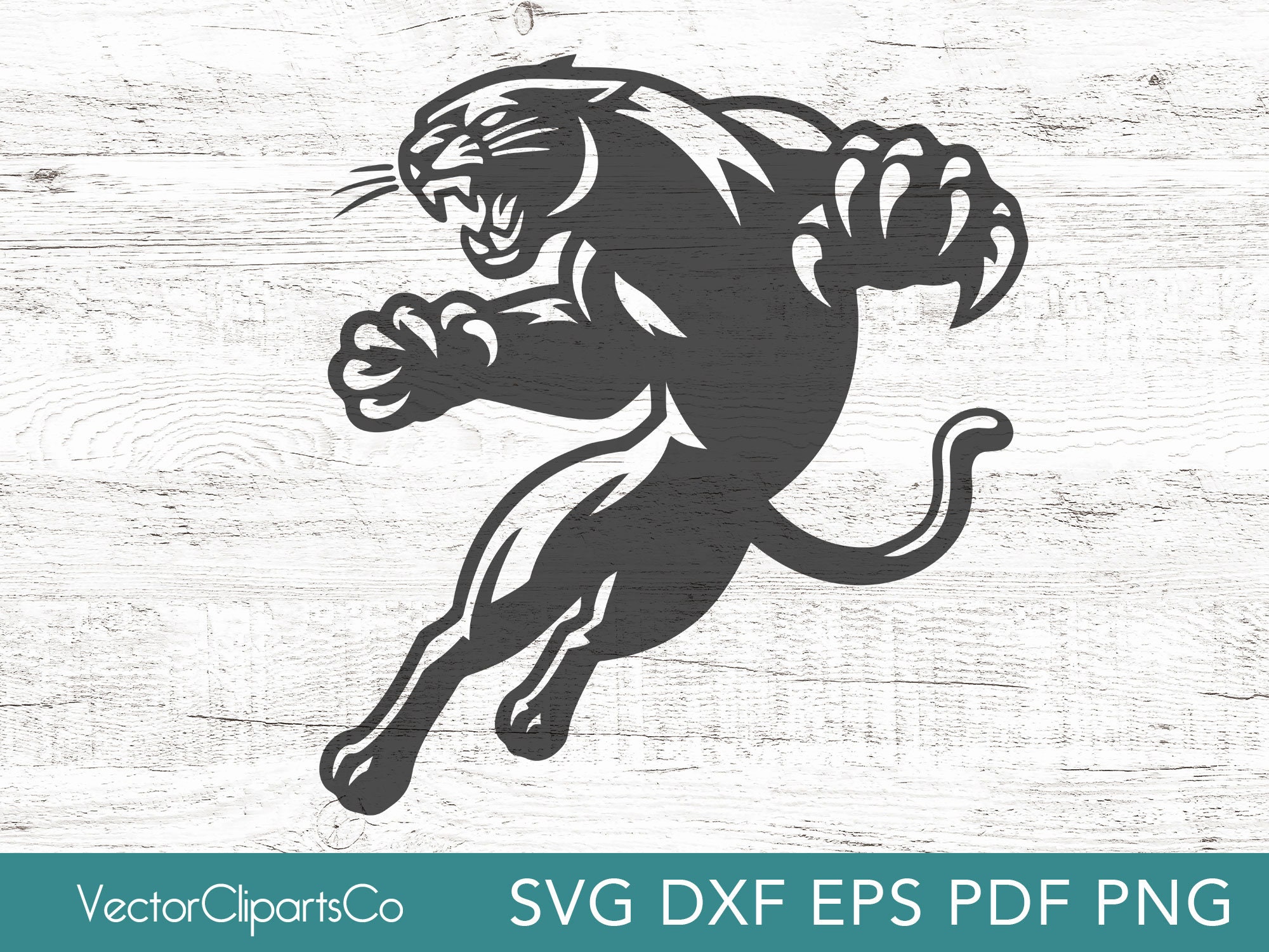 Leaping Panther SVG, Vector Panther Clipart Cut File, Sports Team Logo ...