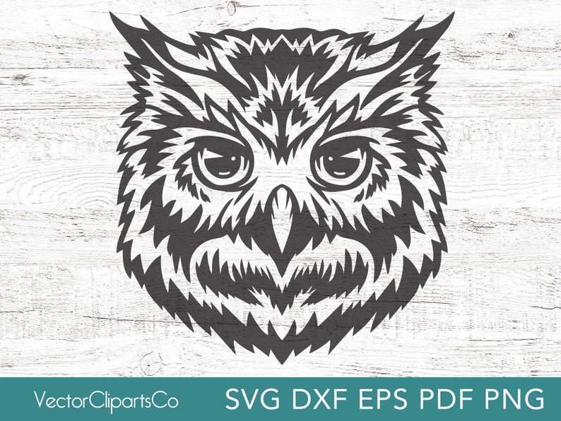 Owl Svg, Owl Head Clipart, Owl Png, Vector Cut File, Owl Face ...