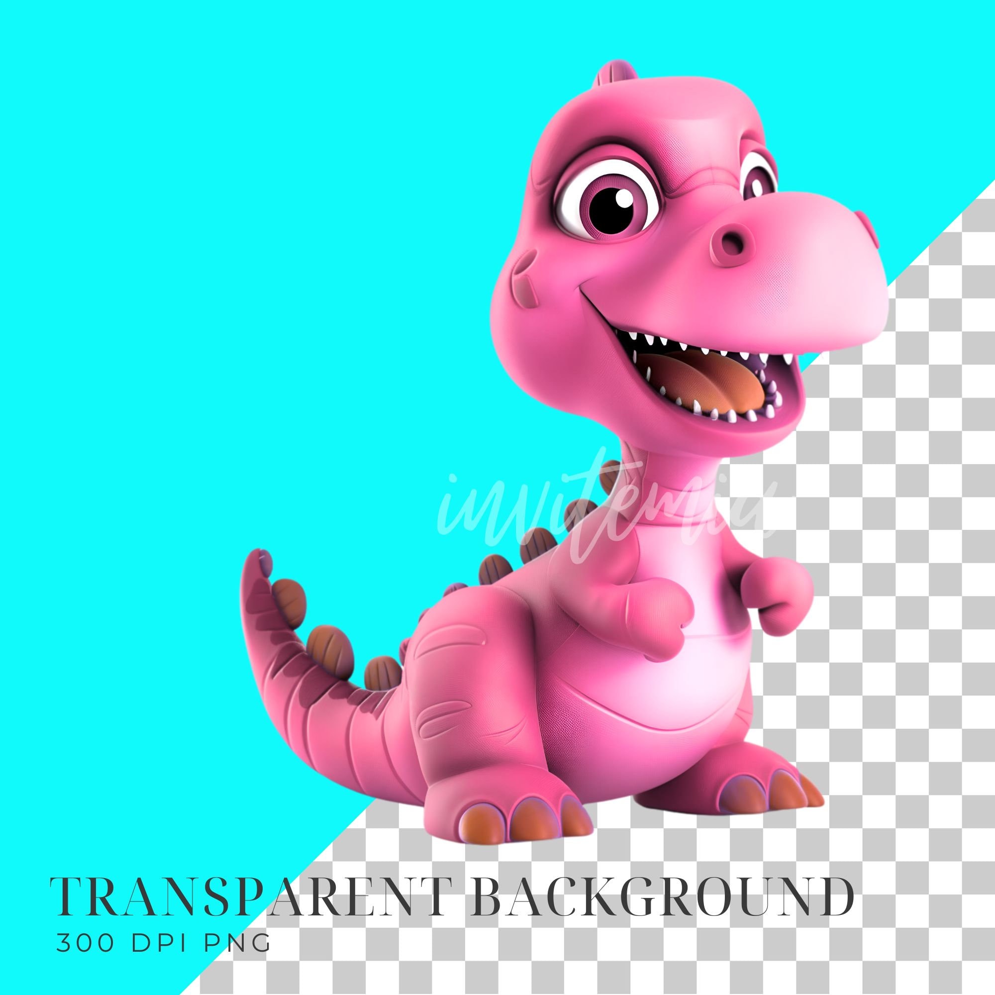 Girl Dino Animated Dinosaur Clipart Pink Purple Rainbow Trex Image ...