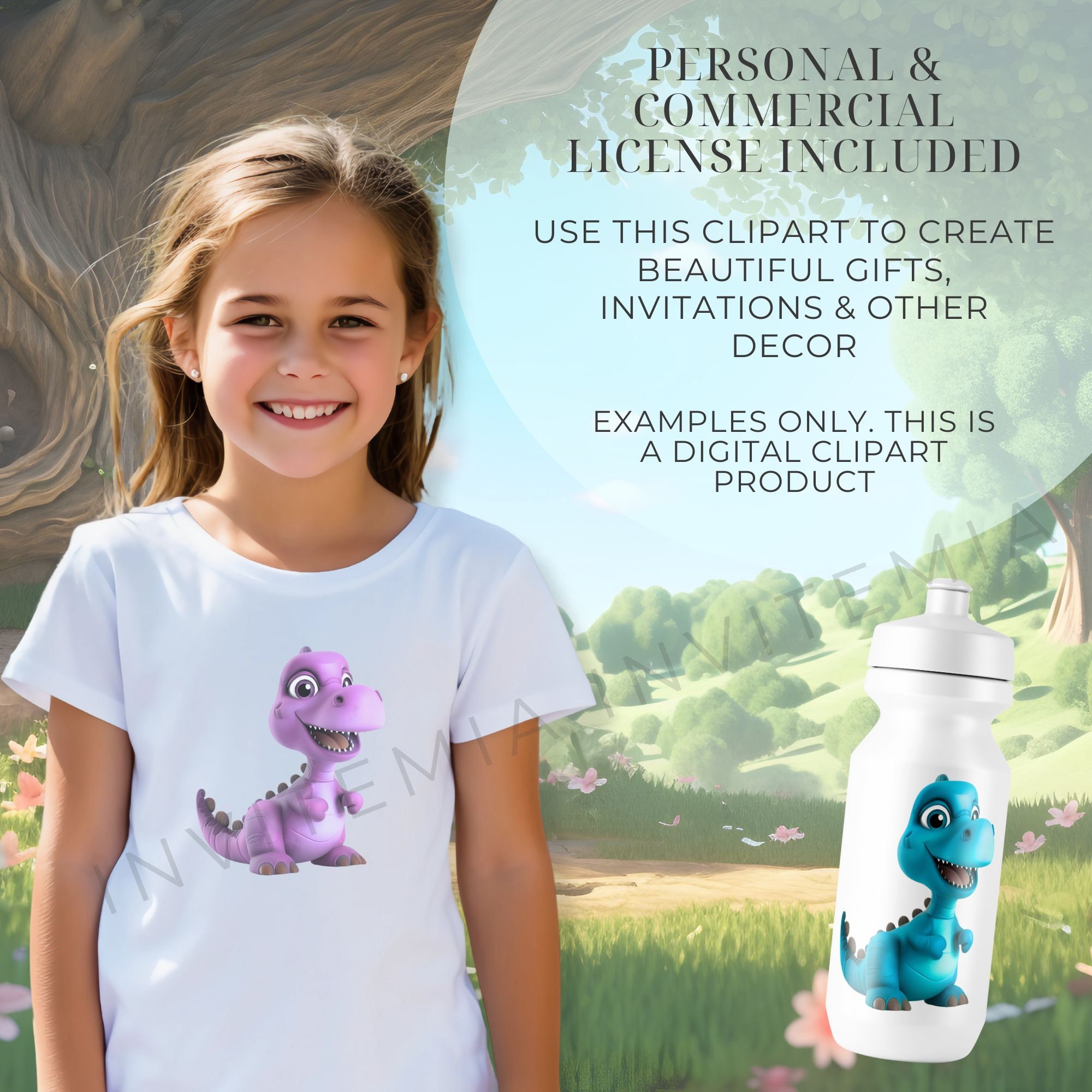 Girl Dino Animated Dinosaur Clipart Pink Purple Rainbow Trex Image ...