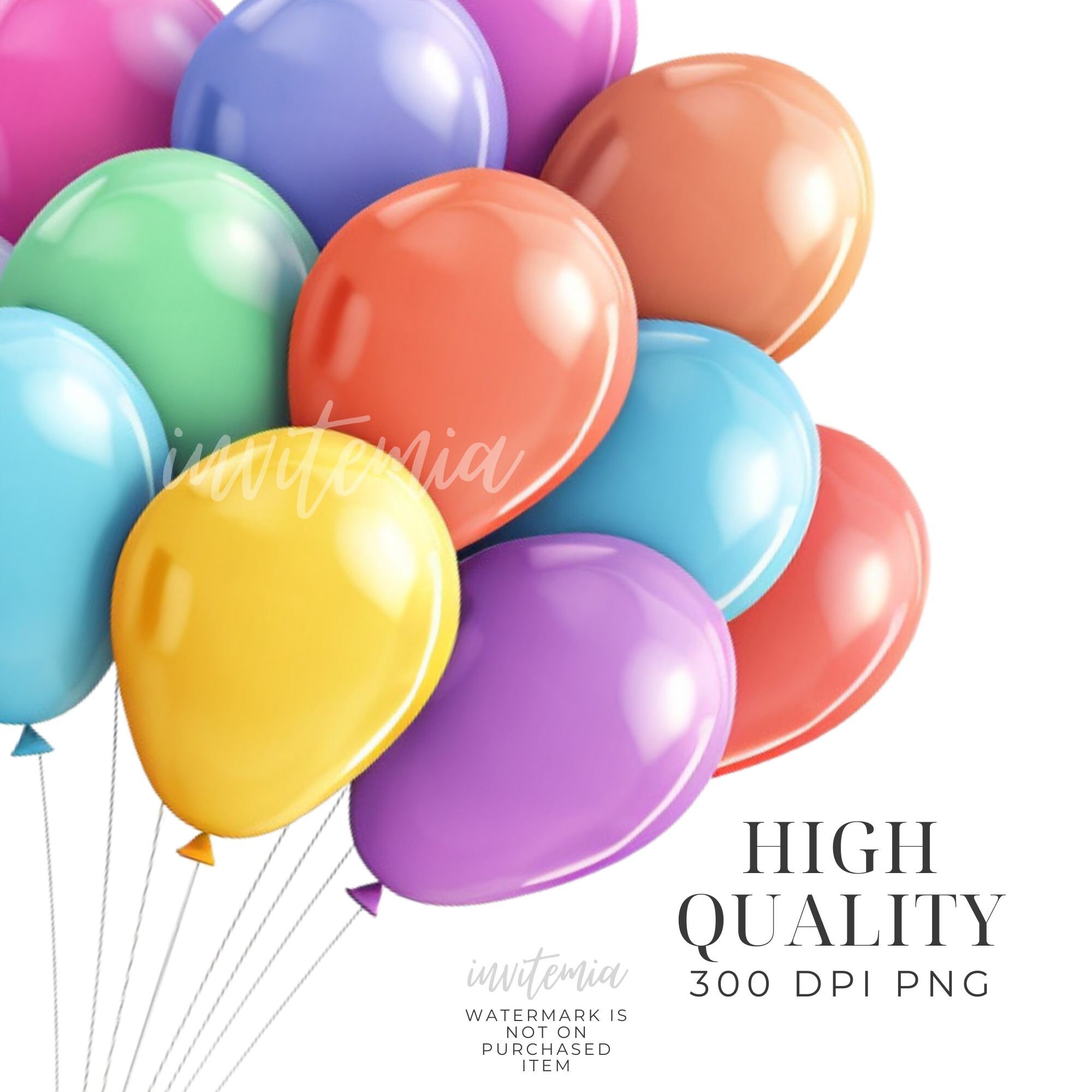 Rainbow Balloons Clipart, 3D Rainbow Birthday Balloons, Spring Children ...