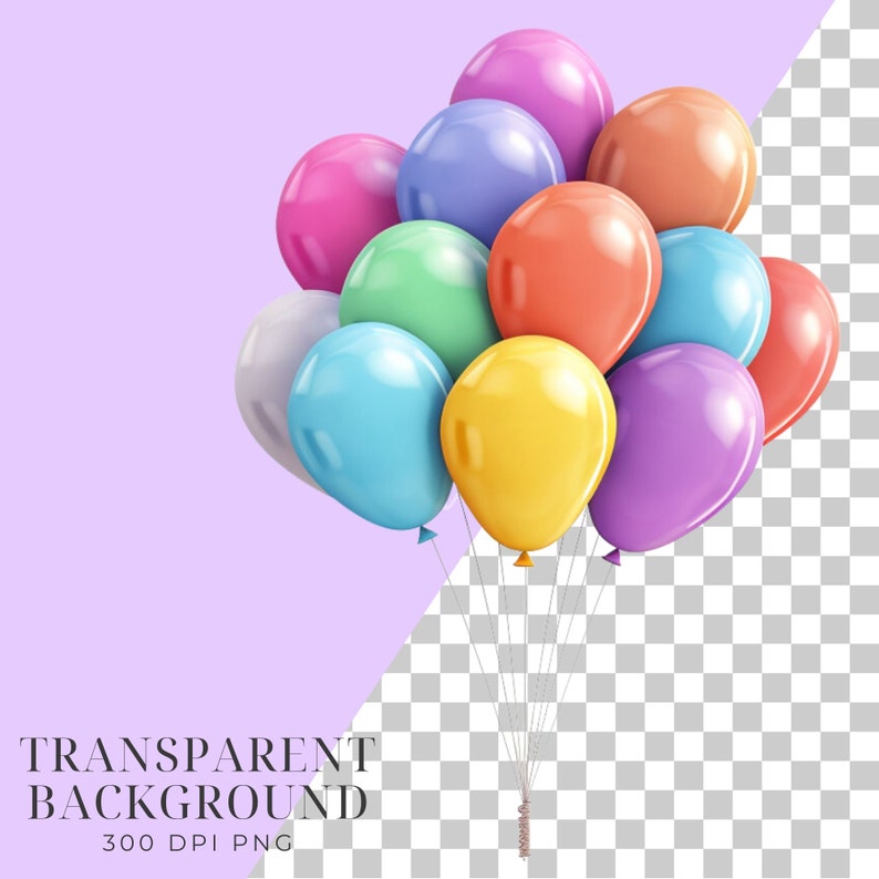 Rainbow Balloons Clipart, 3D Rainbow Birthday Balloons, Spring Children ...