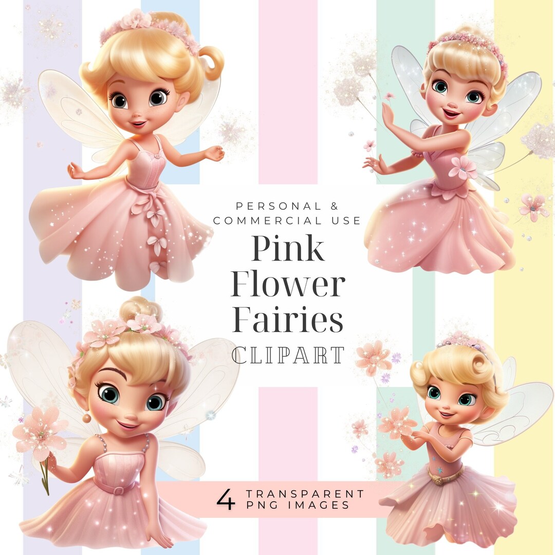 Fairy Flower Girl Images, Clipart, Pastel Blonde Hair, Glittery ...