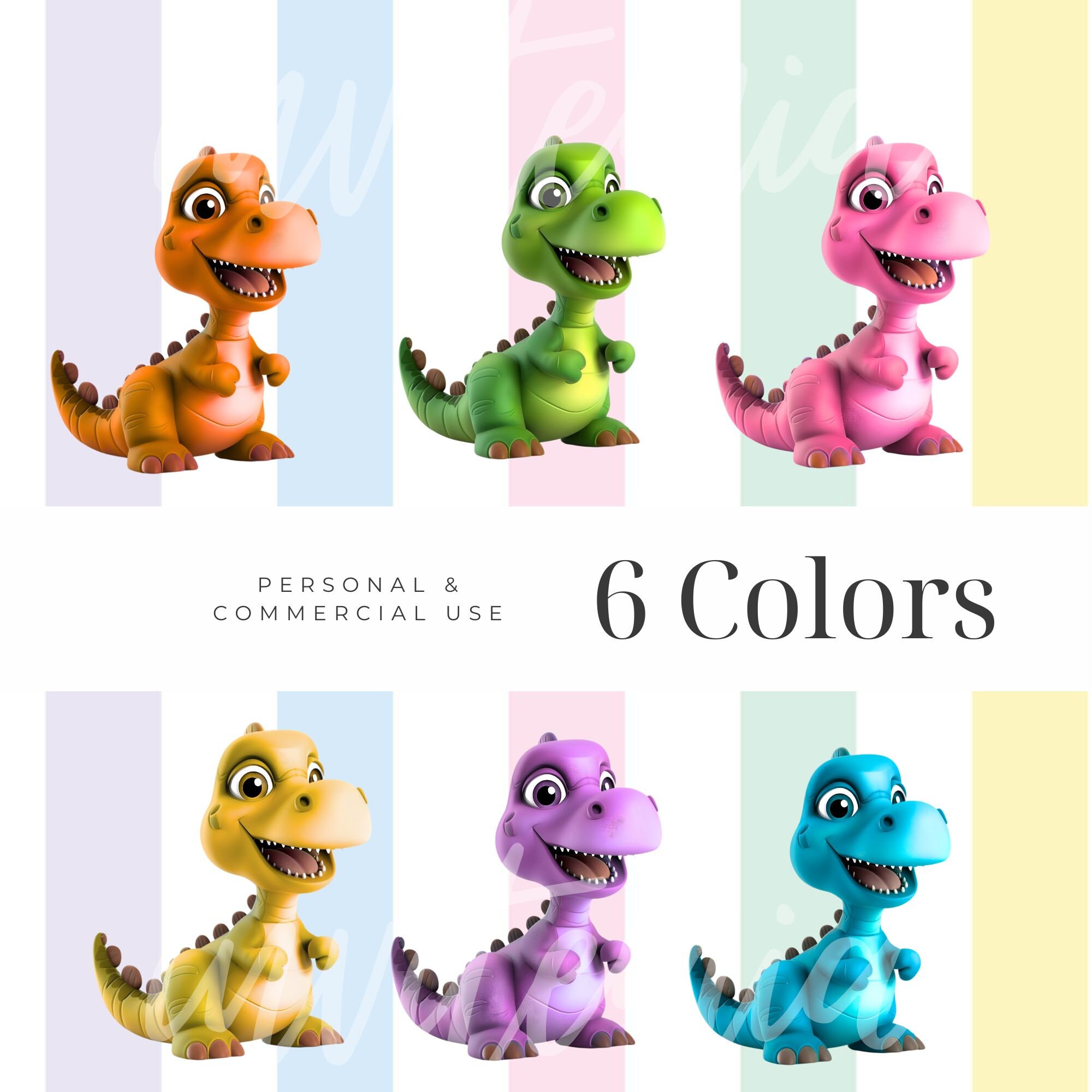 Girl Dino Animated Dinosaur Clipart Pink Purple Rainbow Trex Image ...