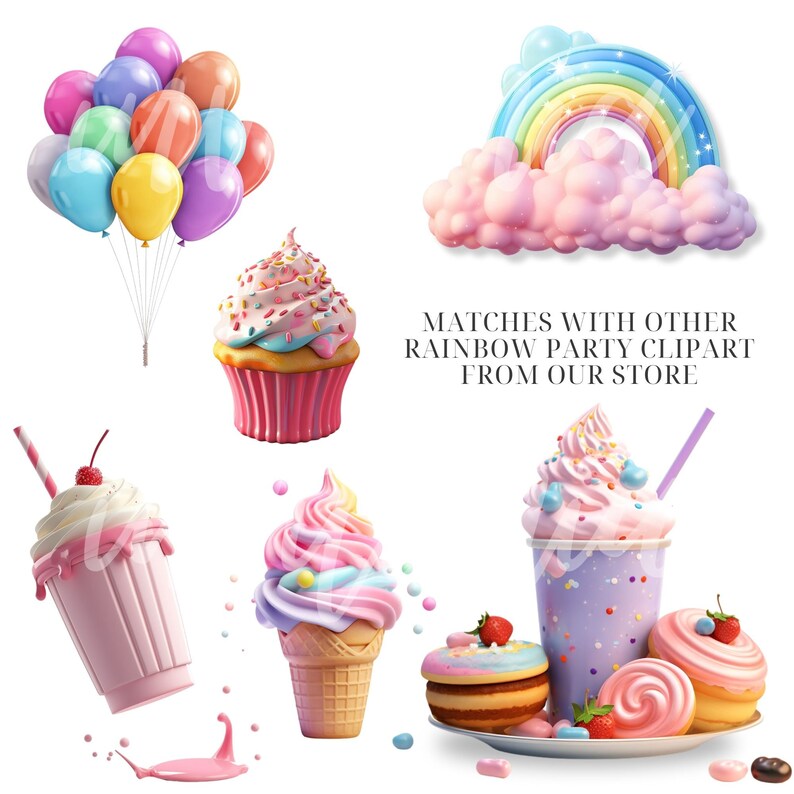 Rainbow Balloons Clipart, 3D Rainbow Birthday Balloons, Spring Children ...