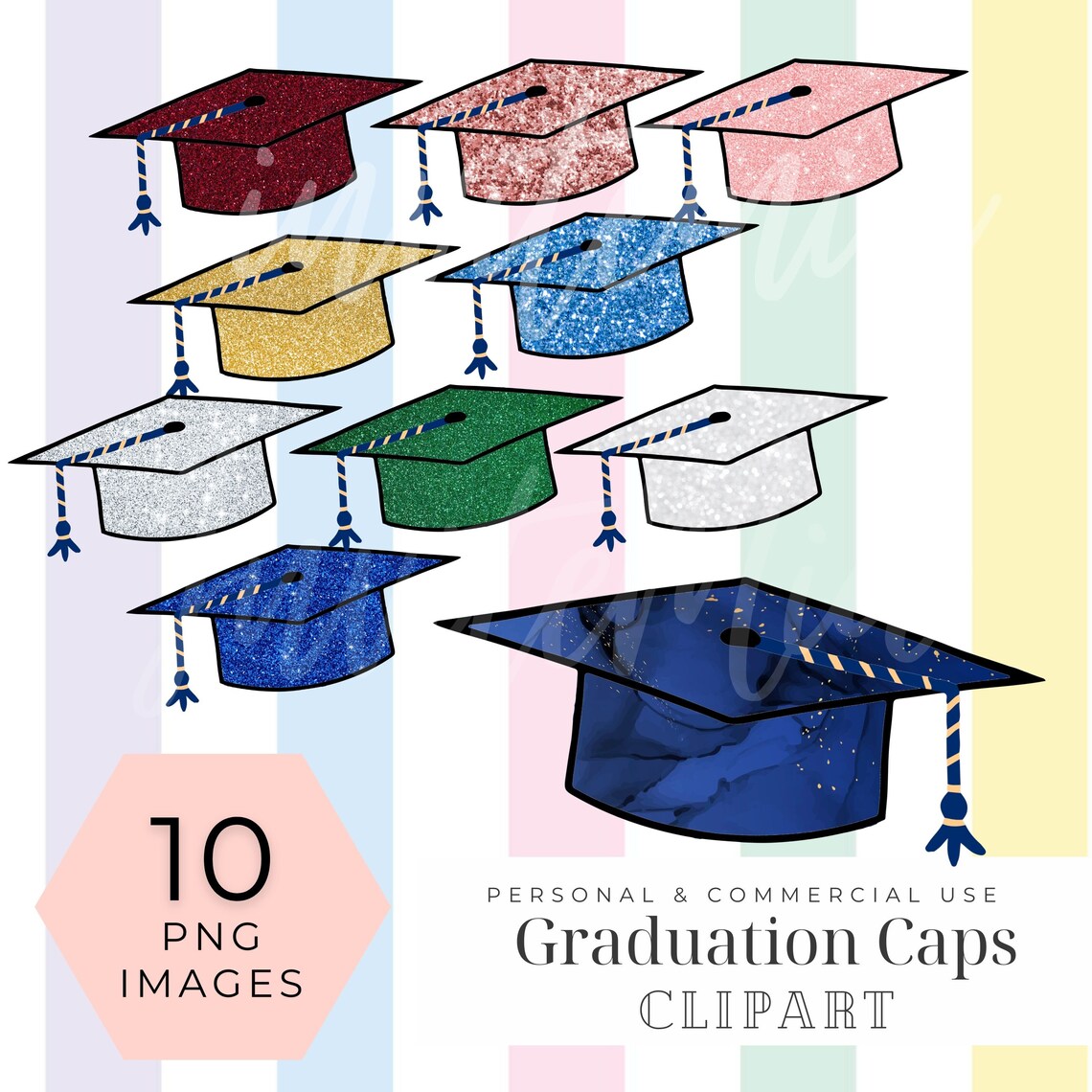Graduation Cap Images Class of 2024 PNG Clip Art, Glitter Graduation ...