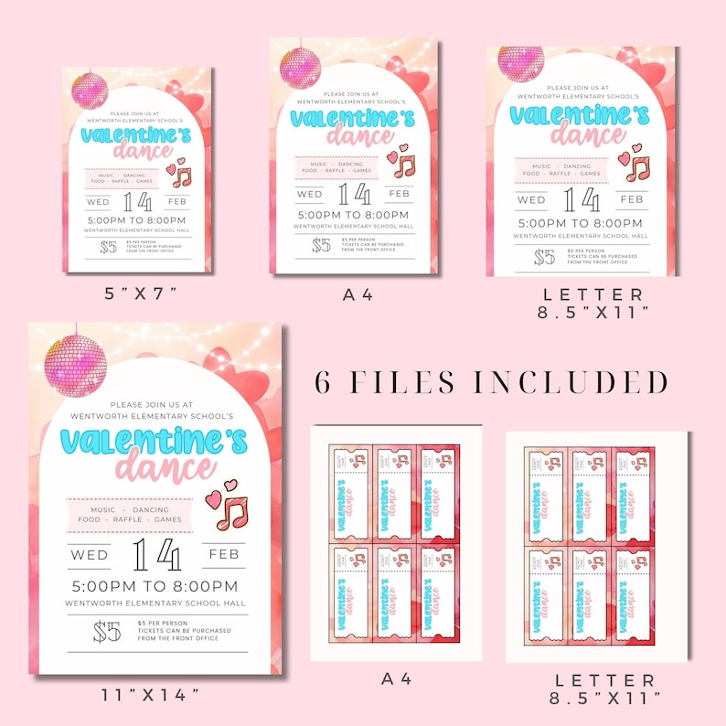 Valentine’s Day Sweetheart Dance Flyer, Valentine’s Day Dance Tickets ...