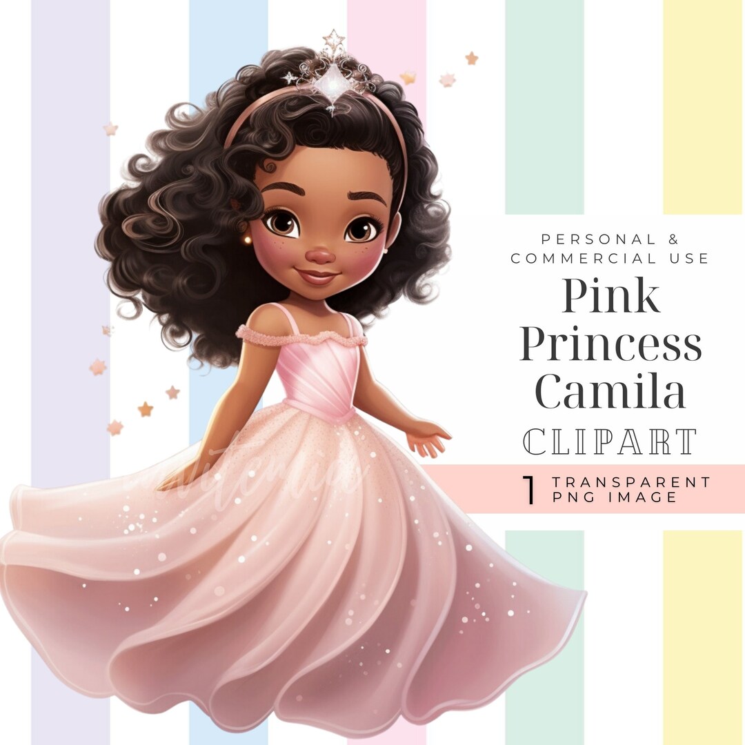 Princess Clipart Png, Pink African American Birthday Fairy Girl Image ...