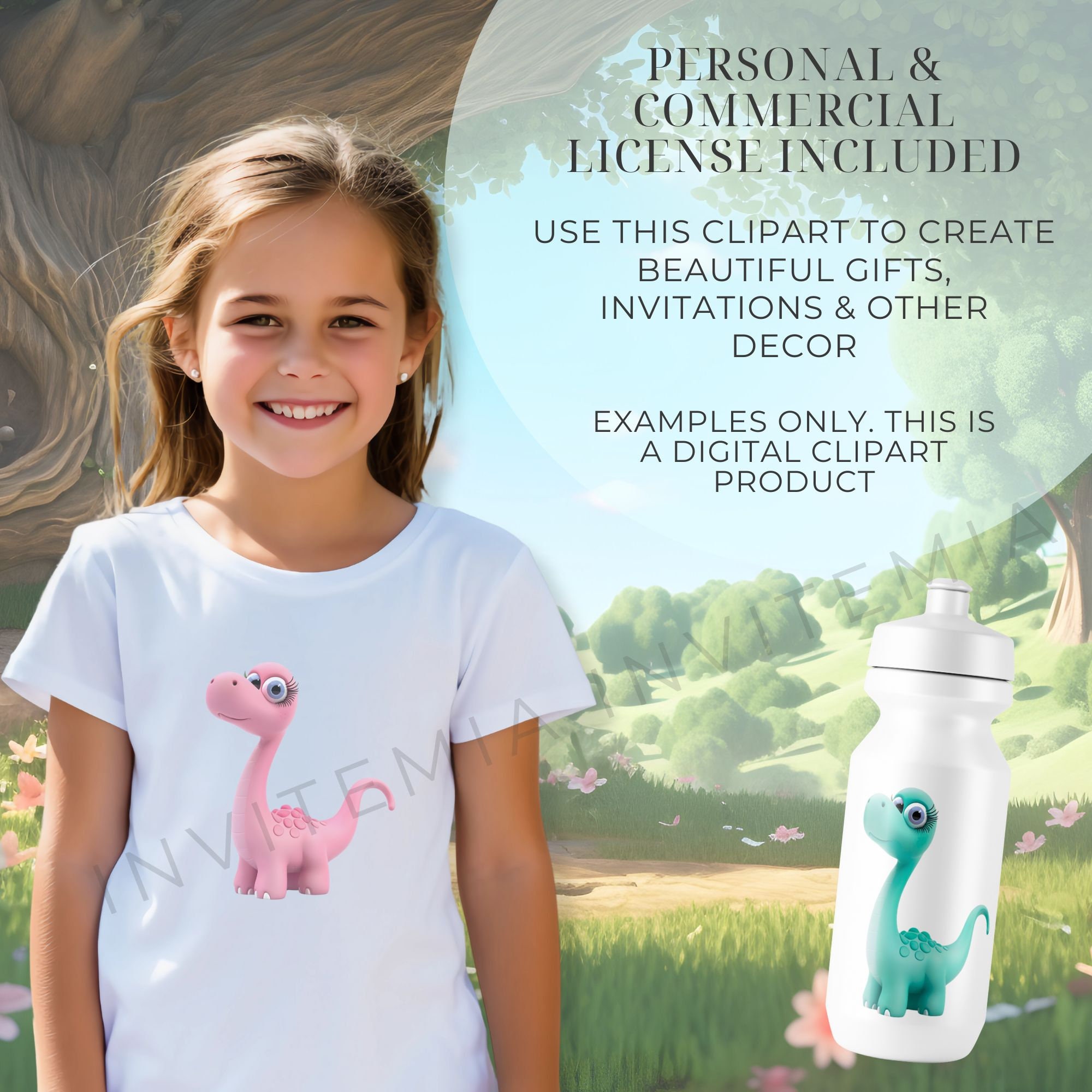 Girl Dinosaur Animated Dino Clipart Pink Purple Rainbow Colored ...