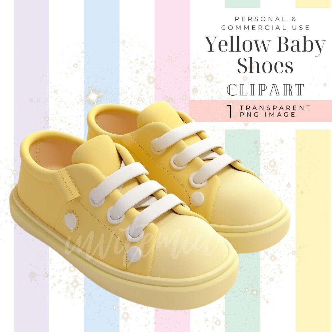 Baby Booties Clipart, Shower Clipart Gender Neutral Boy Girl Yellow ...