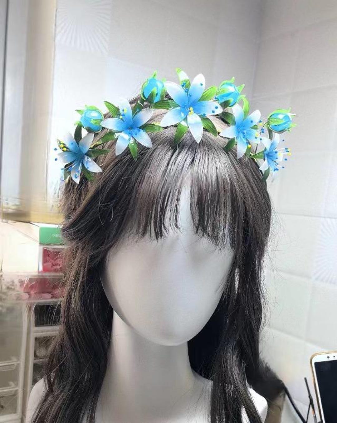 Silent Princess Flower Crown, Handmade Watercolor Coloring Cosplay Prop ...
