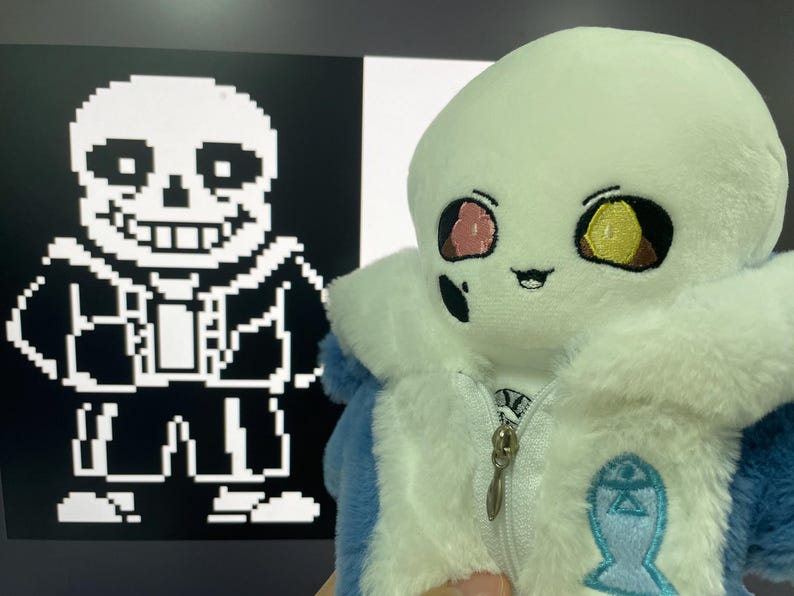 Undertale Sans-inspired Plush – 20cm Handmade Cotton Skeleton Doll ...