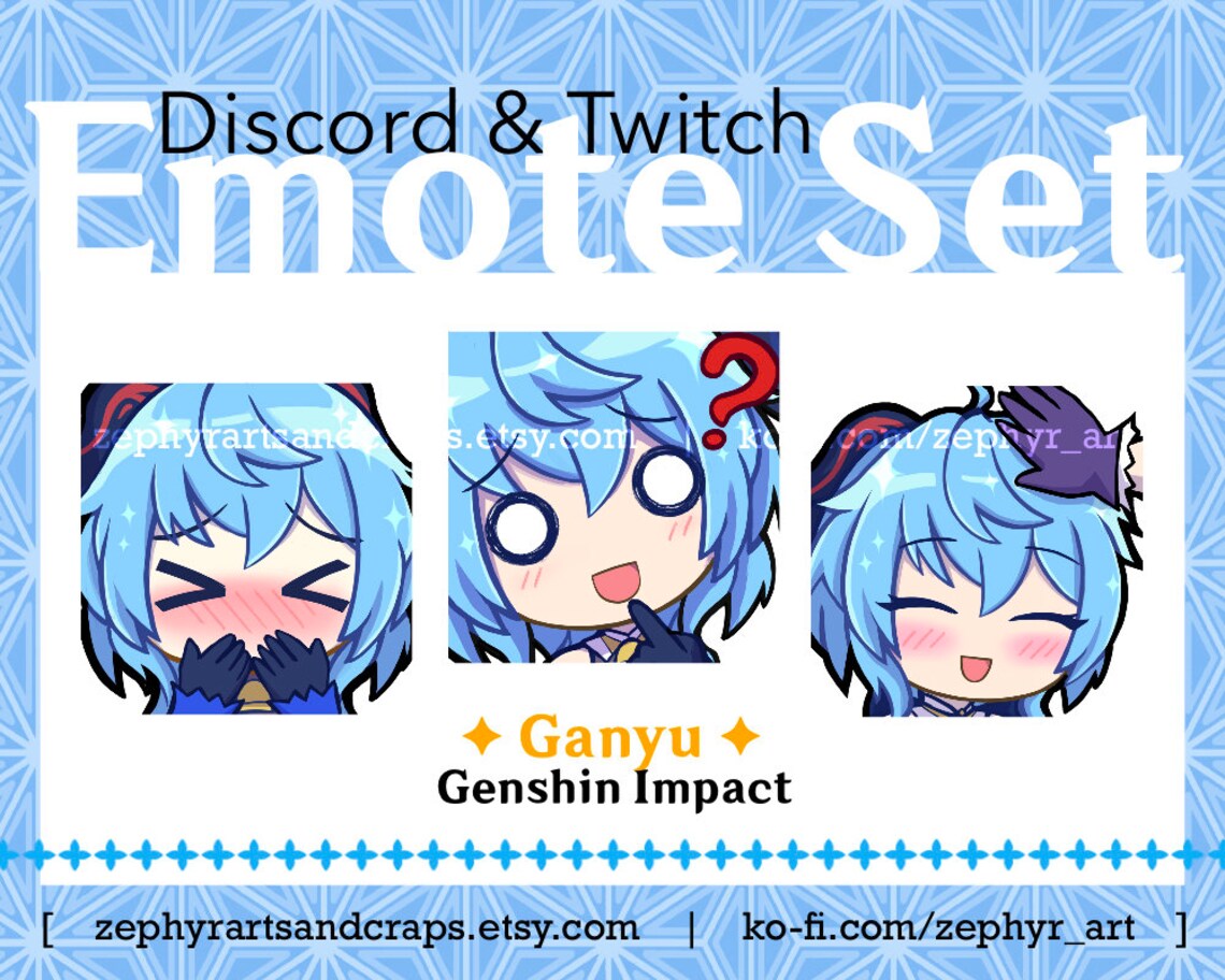 Genshin Impact Ganyu Emote Set of 3 - Etsy