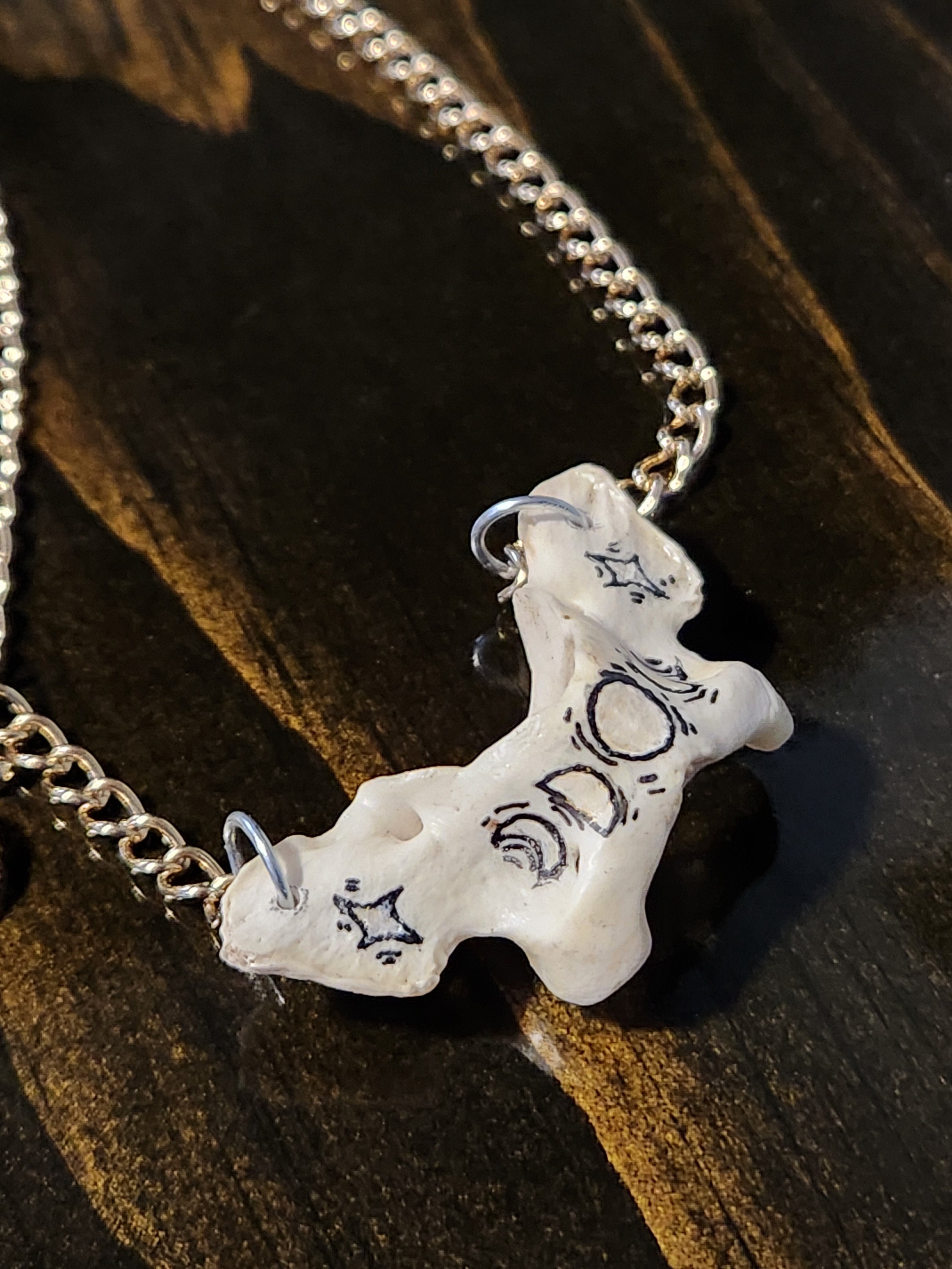 Moon Phase Bone Necklace - Etsy