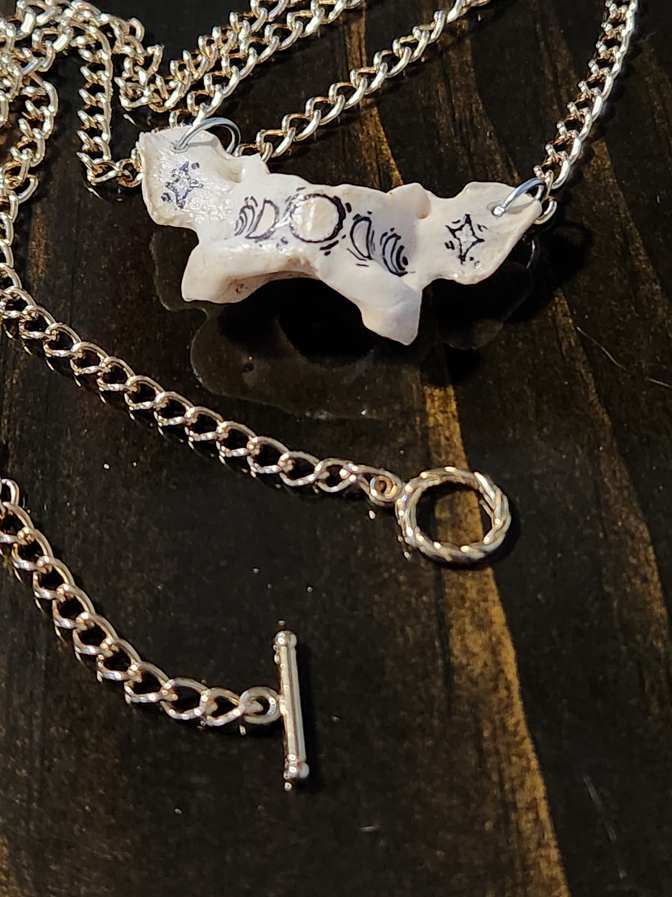 Moon Phase Bone Necklace - Etsy