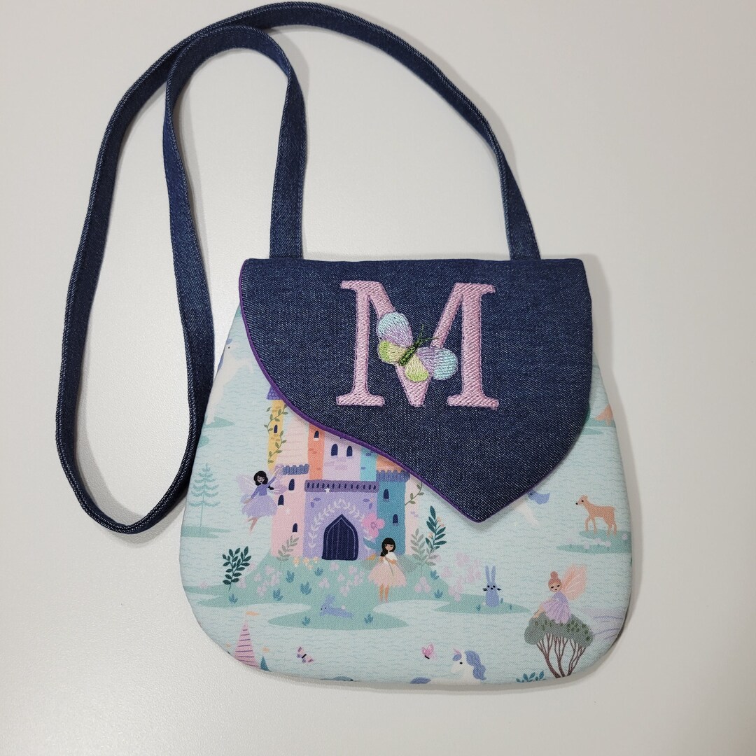 Personalized Fairy Purse, Kid's Castle Bag, Denim Bag, Jeans Purse, Kid ...
