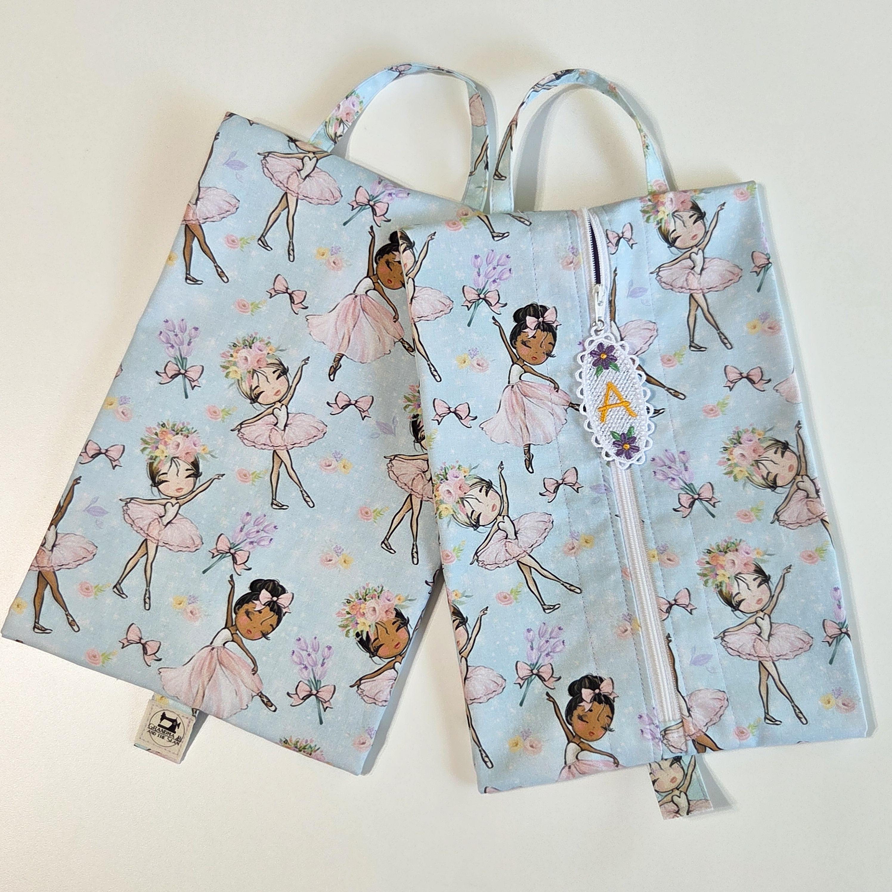 Personalized Ballerina Dance Shoe Bag: Zippered Cotton Ballet Bag for ...