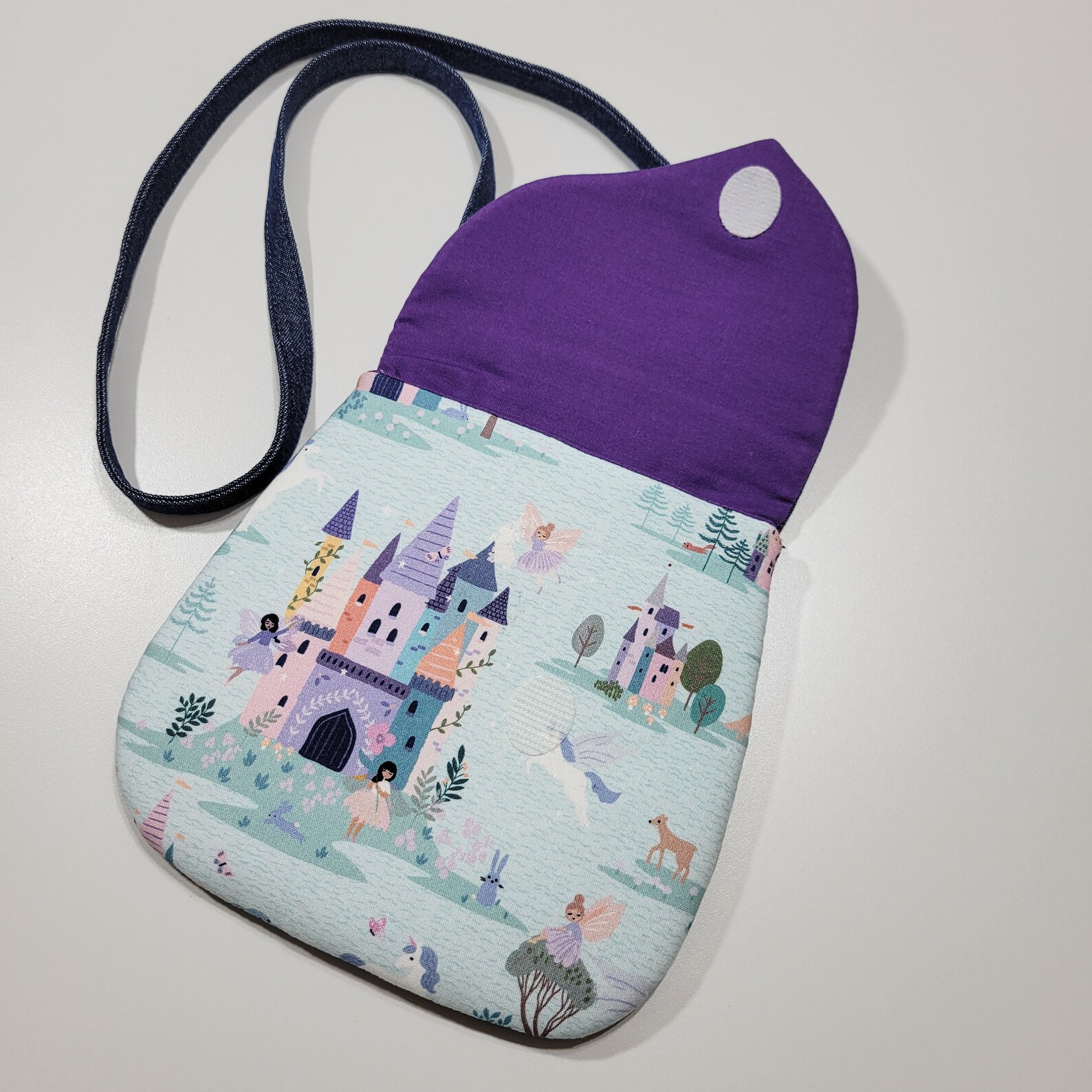 Personalized Fairy Purse, Kid's Castle Bag, Denim Bag, Jeans Purse, Kid ...