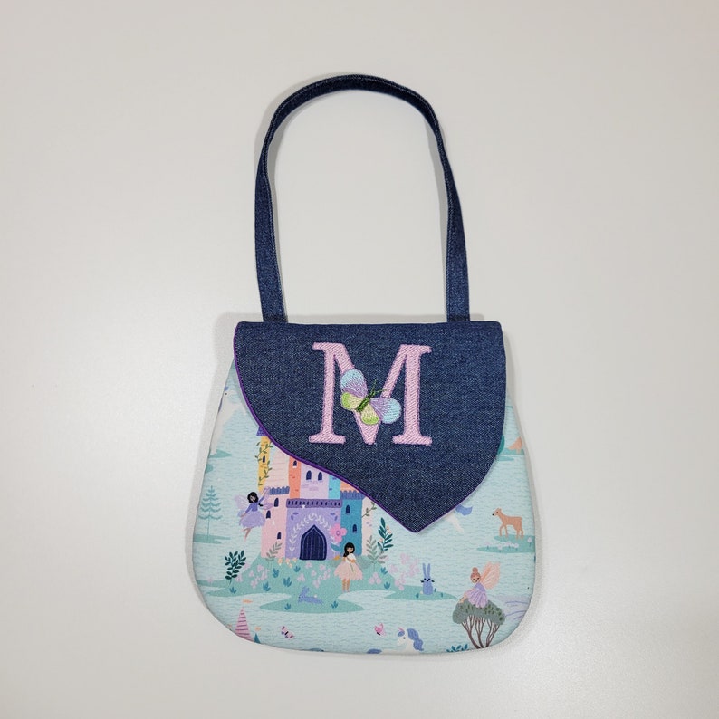 Personalized Fairy Purse, Kid's Castle Bag, Denim Bag, Jeans Purse, Kid ...