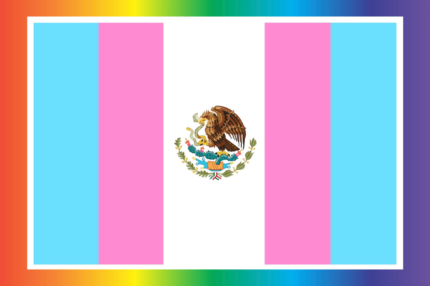 Mexican Trans Flag - Etsy