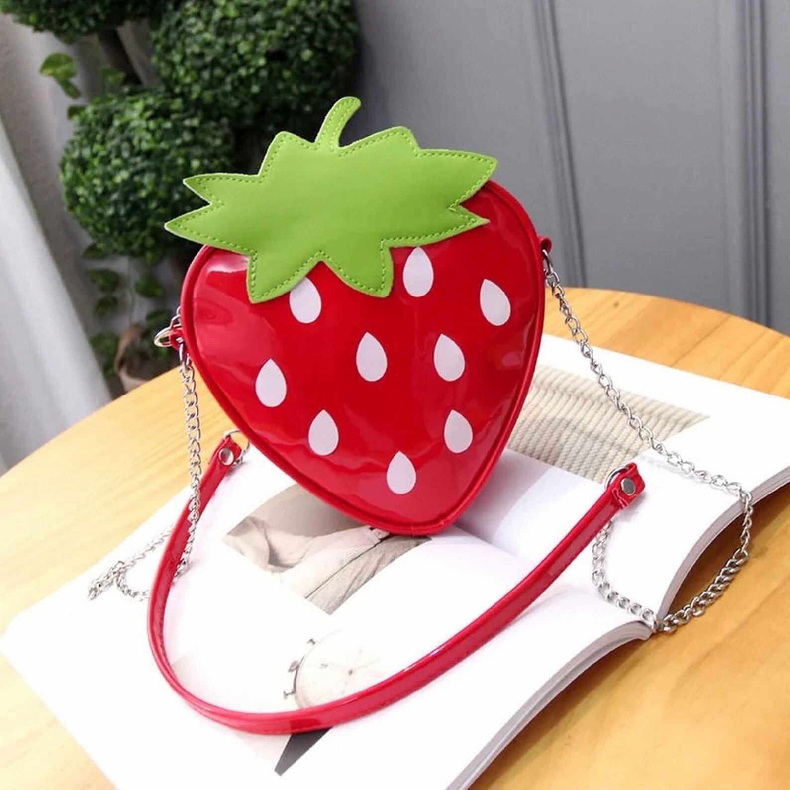 Cutie Strawberry Shoulder Purse Cute Crossbody Bag Fruit Design Handbag ...