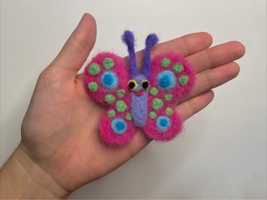Butterfly Felted Wool Magnet | Wool Fiber Crafts - Etsy