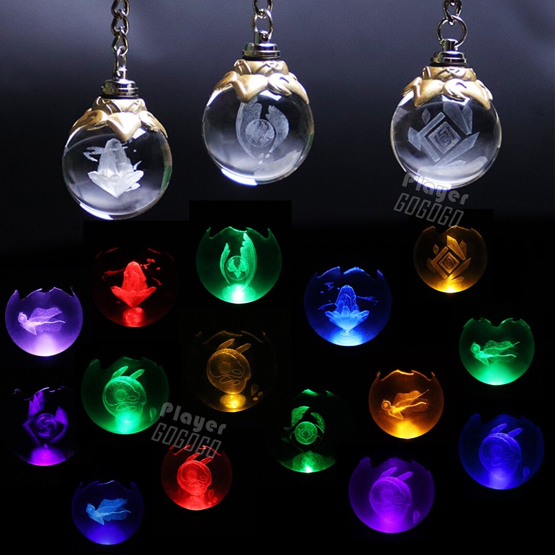 Genshin Impact Charms Geoculus, Anemoculus, Electroculus, Crimson Agate, Seelies, Dayflower ...