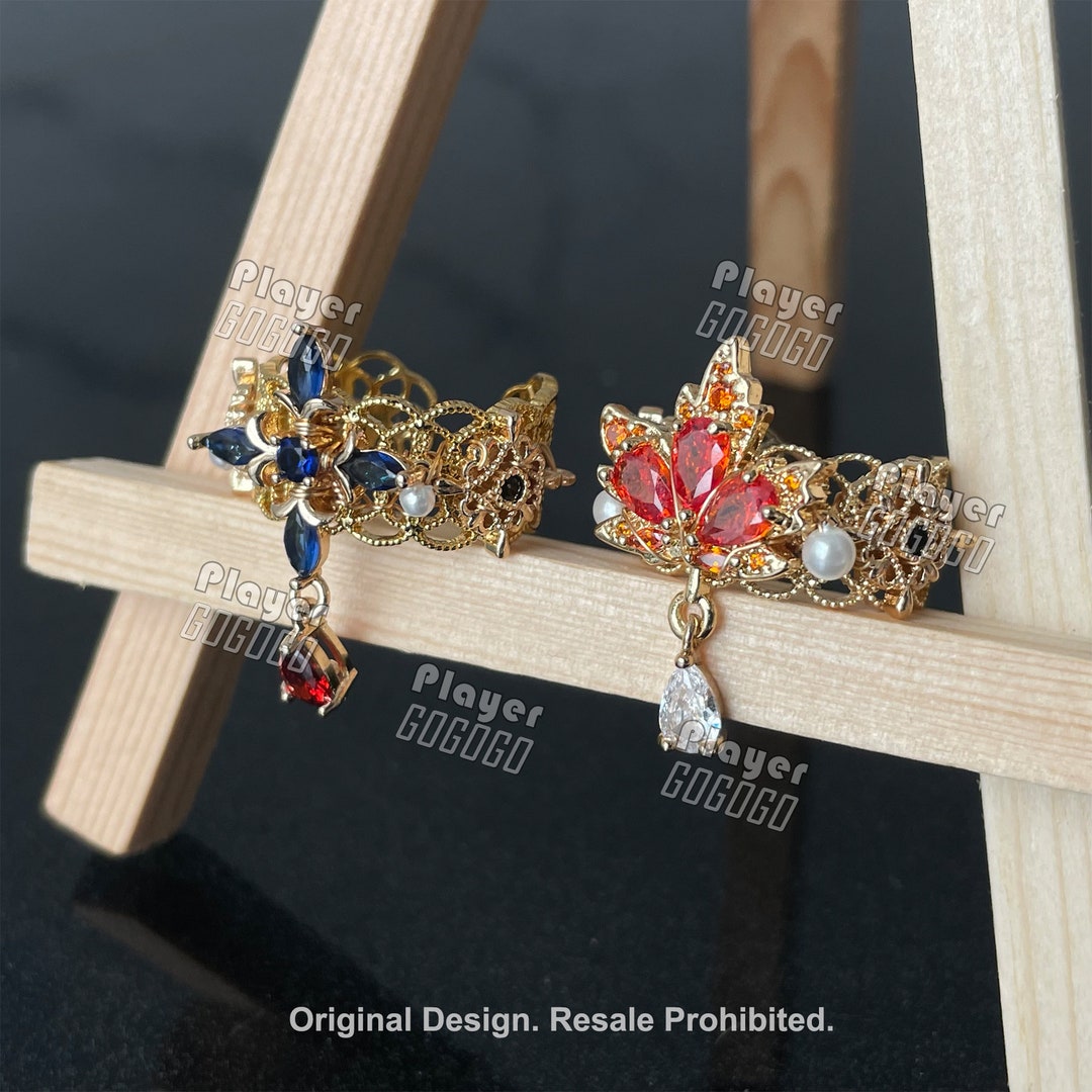 Genshin Impact Handmade Adjustable Ring Tartaglia & Kazuha, Custom ...