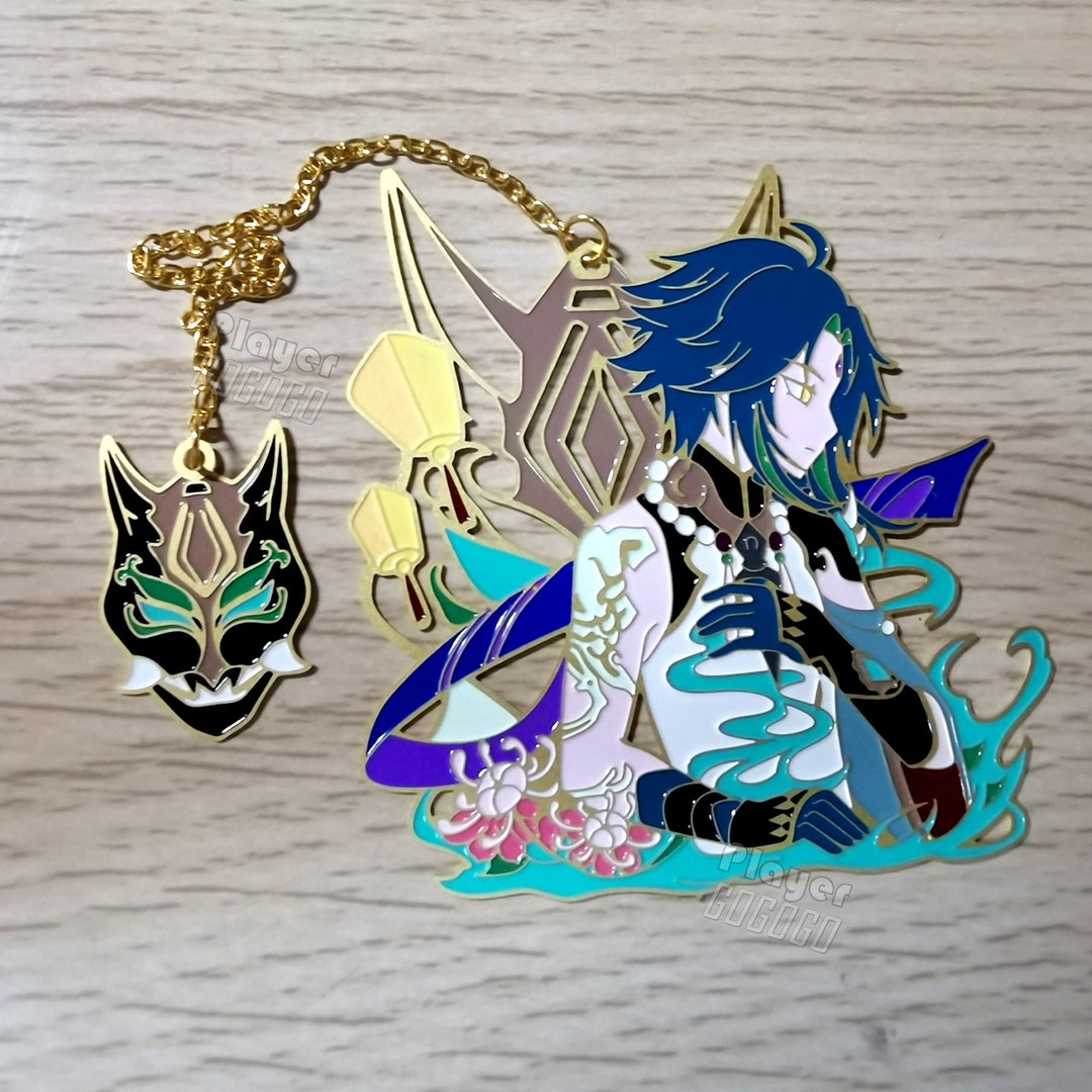 Genshin Impact Xiao Copper Bookmark With Chain Xiao Metal - Etsy