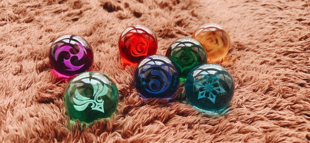 Genshin Impact Visions Crystal Ball Φ4cm / 1.6 Geo, Hydro, Pryo, Anemo ...